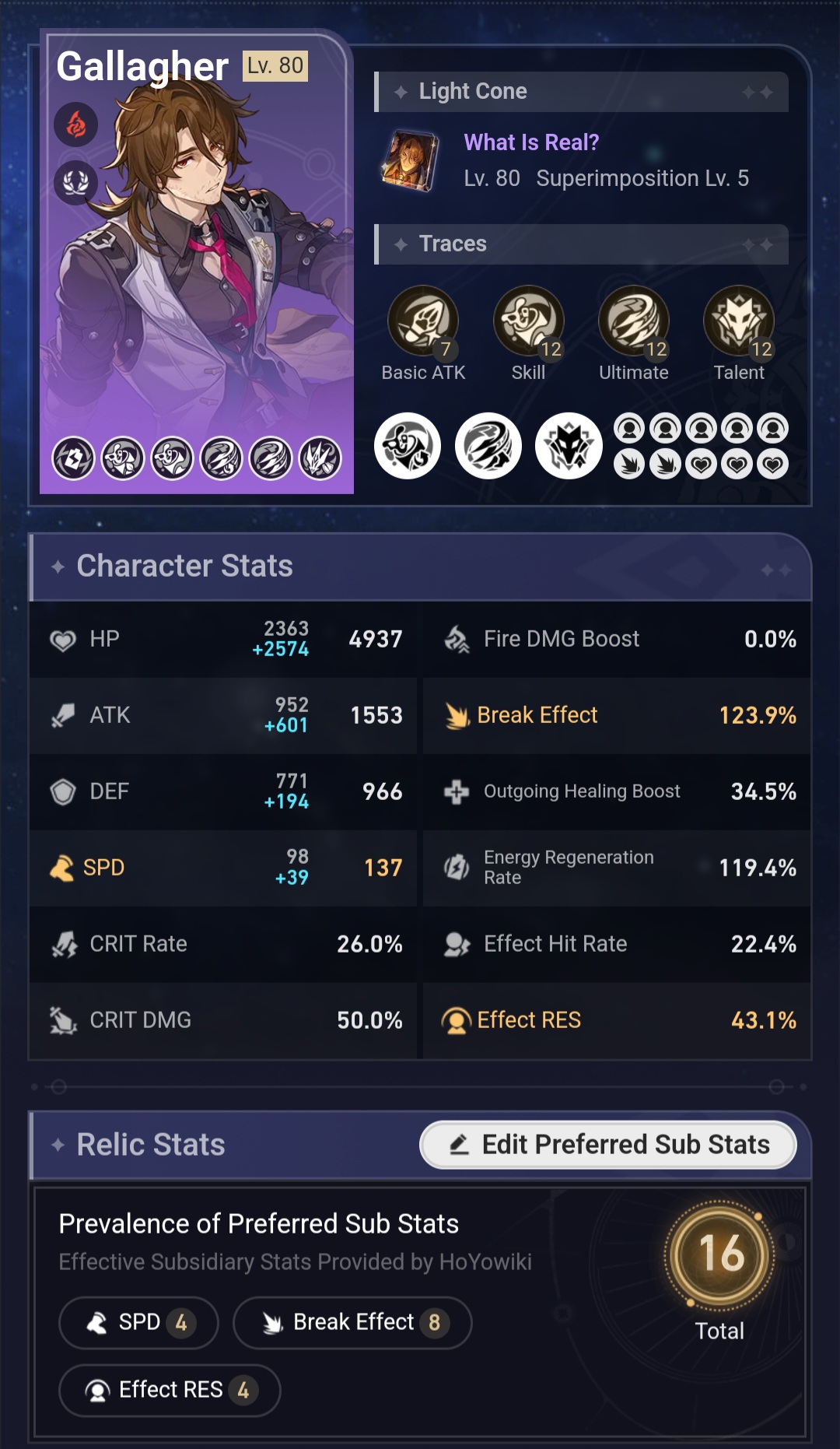 Gallagher build with Iron and Lotus Honkai: Star Rail | HoYoLAB