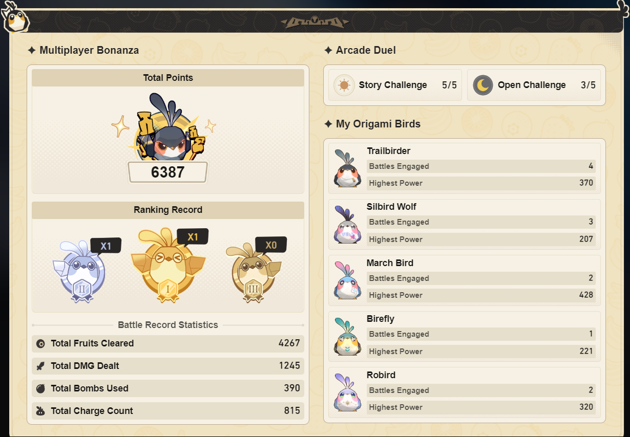 Origami Bird Clash provisional results Honkai: Star Rail | HoYoLAB