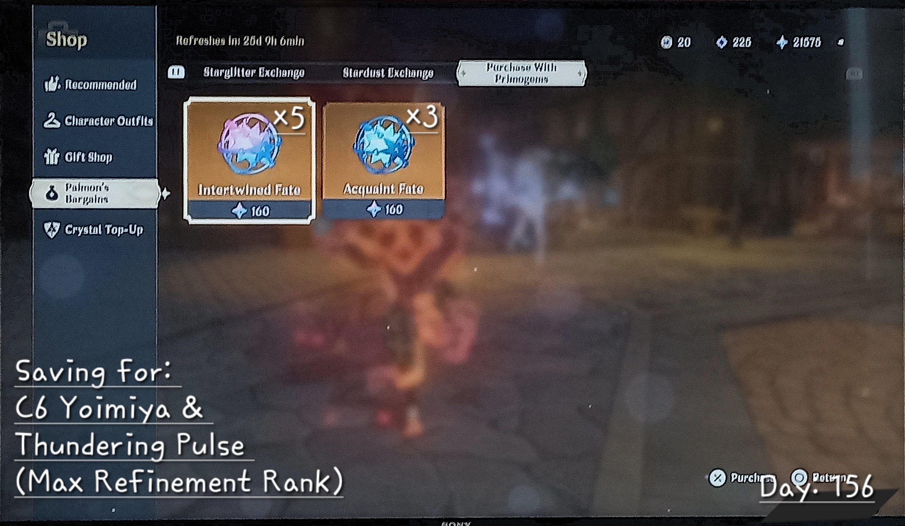 Saving for C6 Yoimiya & Thundering Pulse (Max Refinement Rank) Day: 156 ...