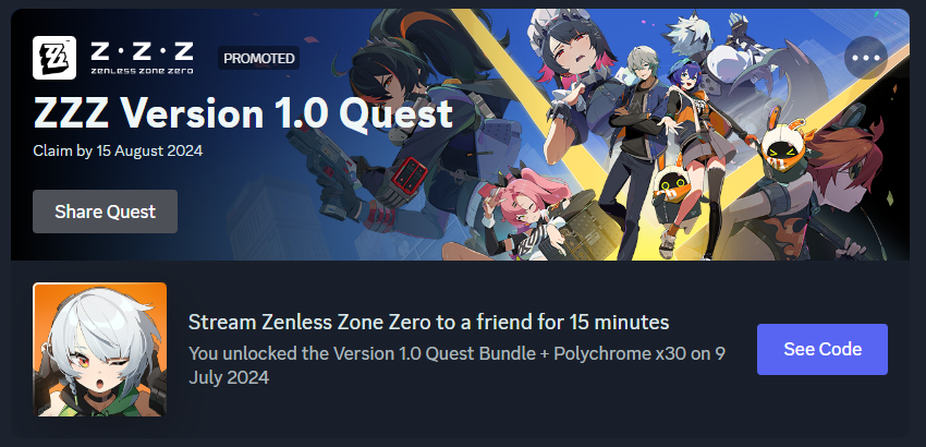 ZZZ discord quest Zenless Zone Zero | HoYoLAB