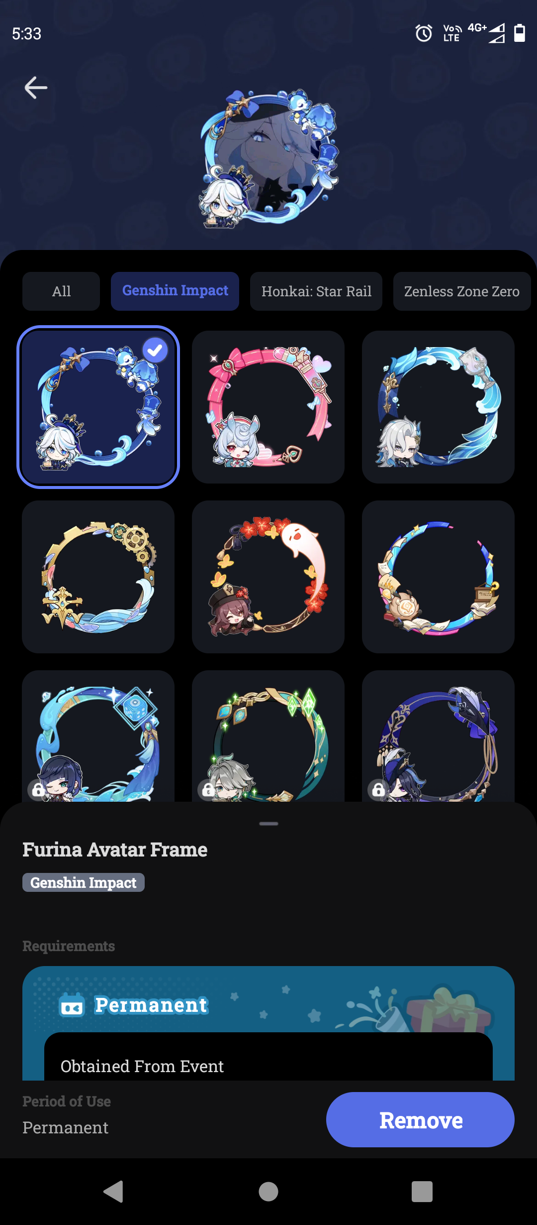 Furina's Avatar Frame 😍 Genshin Impact | HoYoLAB