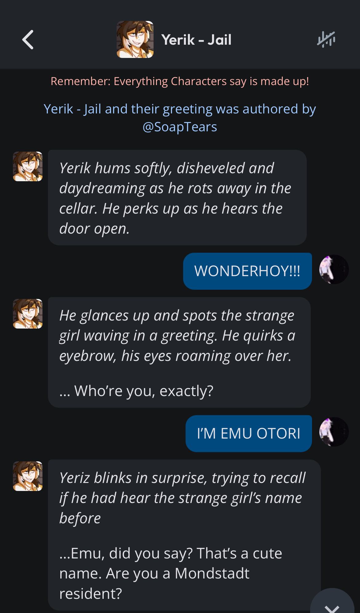 Even in the jail cell, Yerik tries to rizz up Emu Otori 😔 Genshin ...