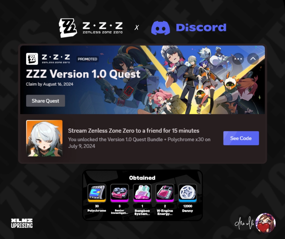 ZZZ Version 1.0 Quest on Discord! Zenless Zone Zero | HoYoLAB