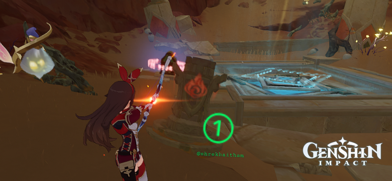 Underground fire pillar chest puzzle guide (Hypostyle Desert) Genshin ...