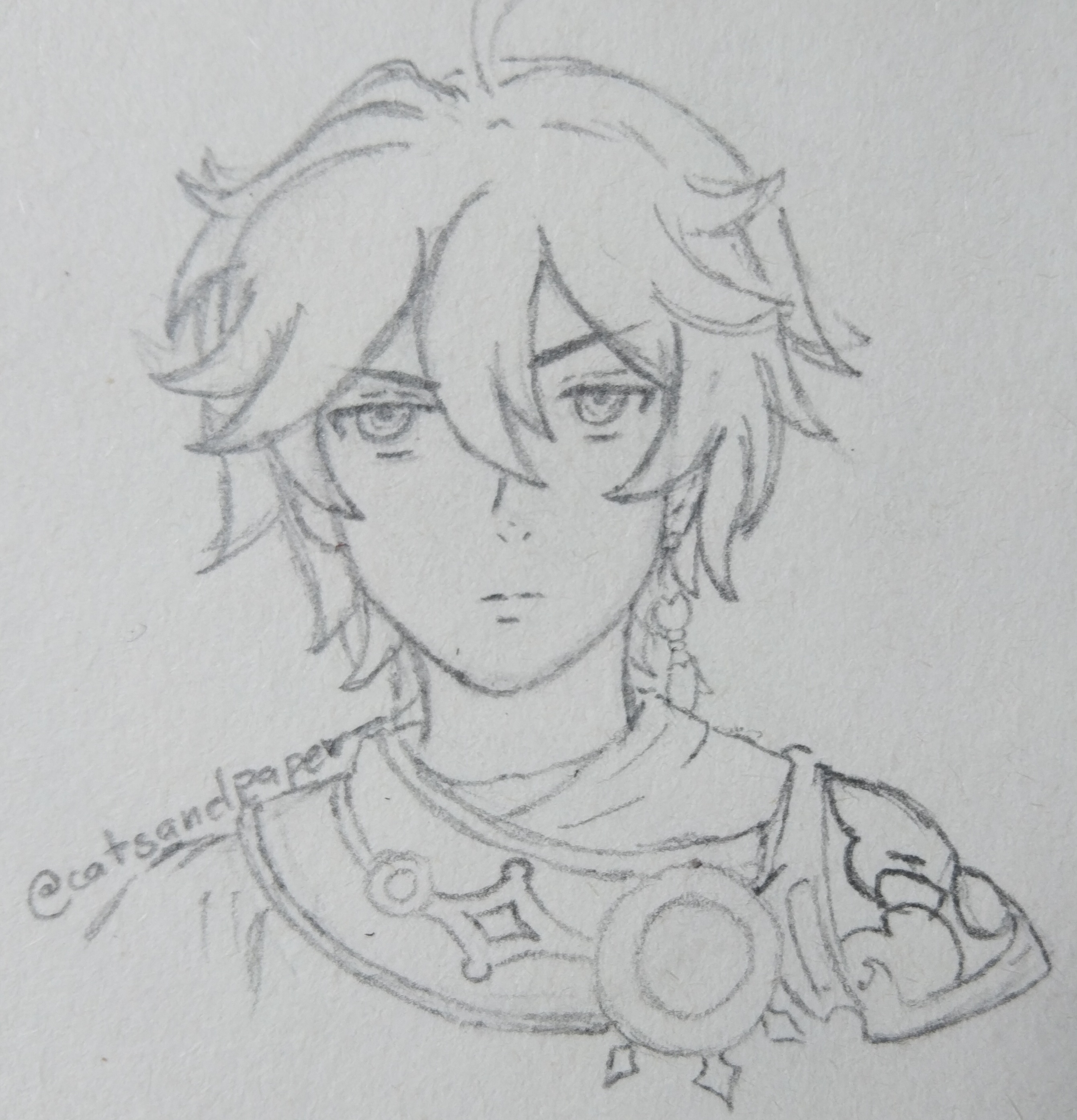 Aether pencil drawing Genshin Impact | HoYoLAB