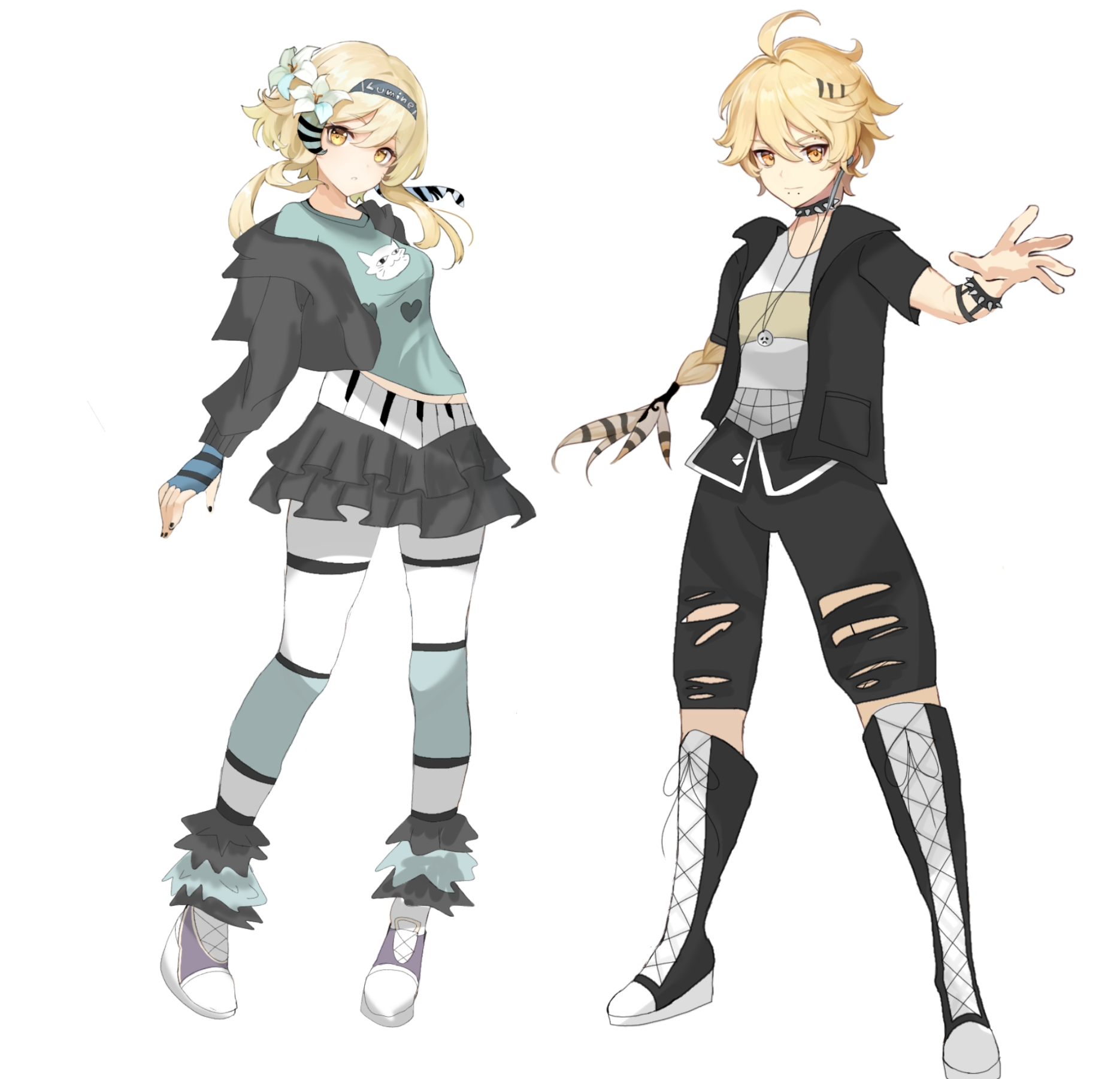 Scene Lumine and Emo Aether skin inspiration Genshin Impact | HoYoLAB