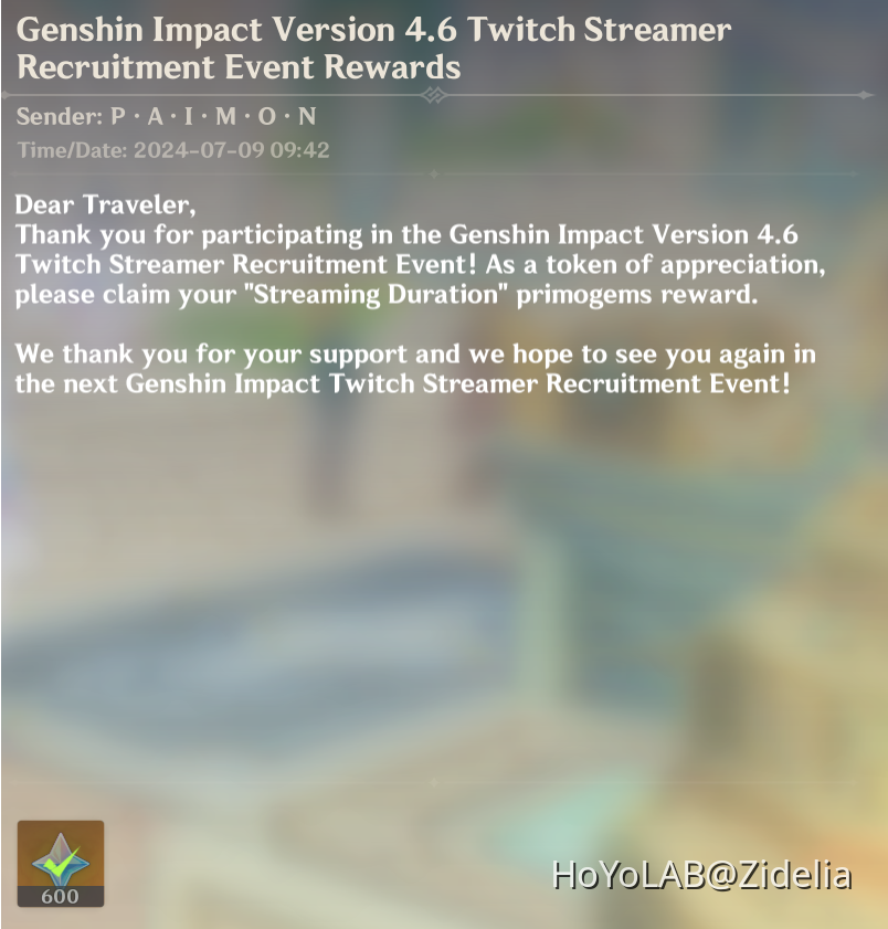 4.6 Twitch Streamer Event Rewards Genshin Impact | HoYoLAB