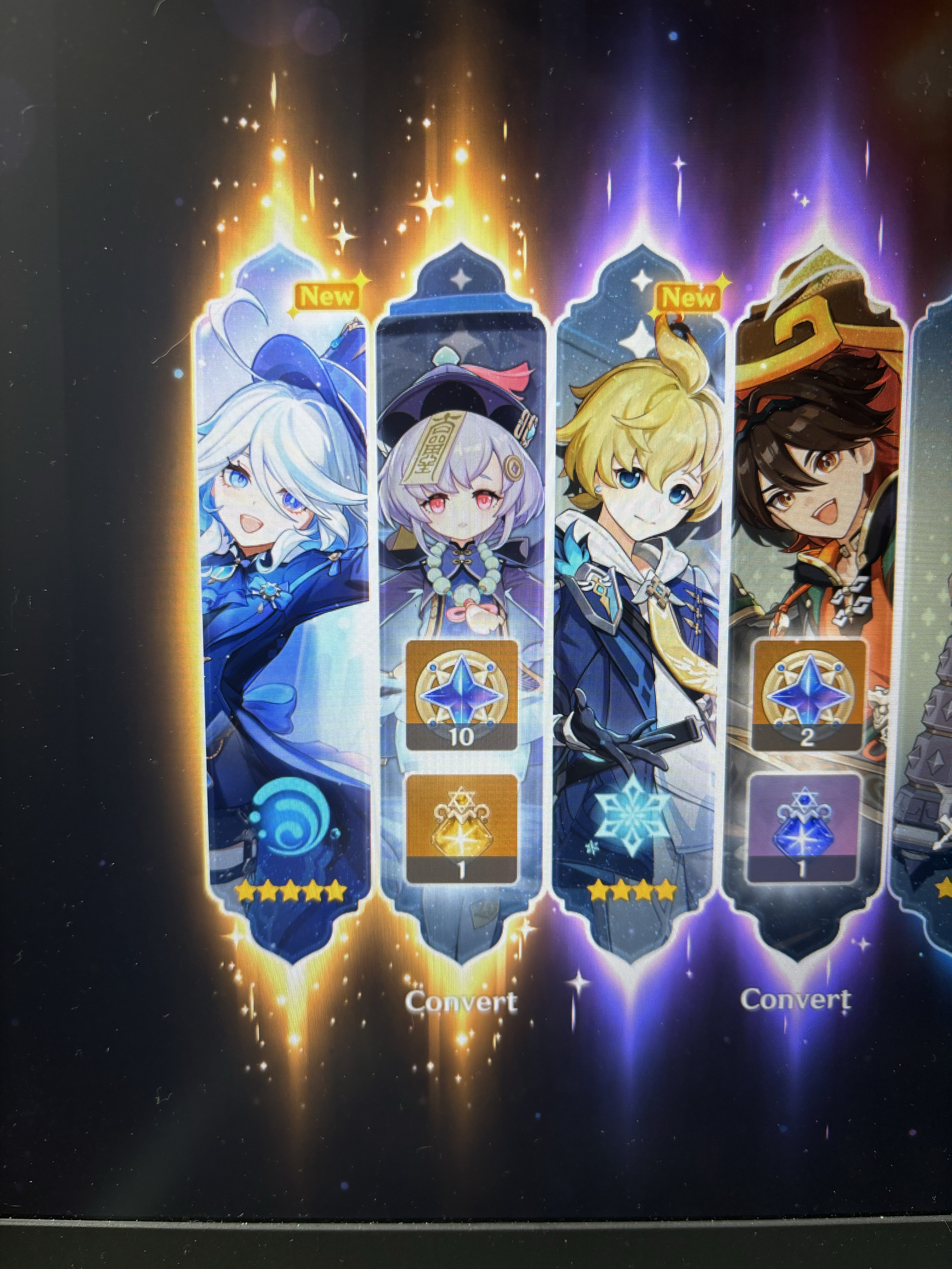 2 five stars and two 4 stats characters in my ten pull Genshin Impact ...