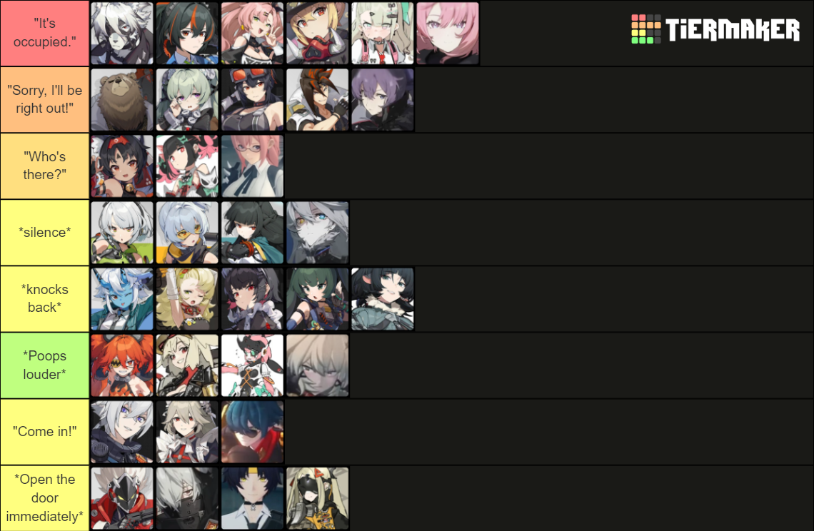 Zenless Zone Zero characters when you knock on the door when they're in ...