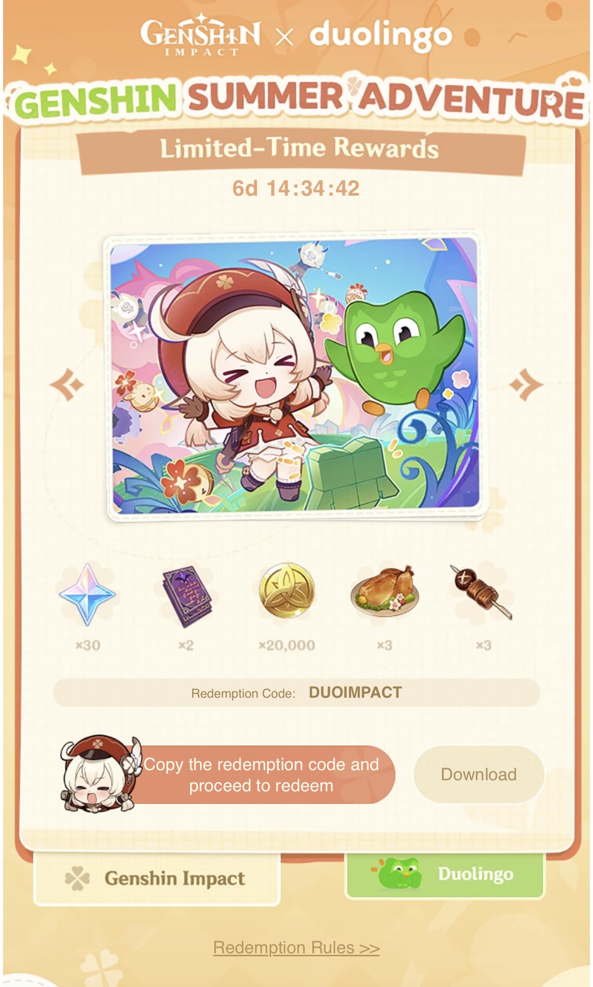 GENSHIN AND DUOLINGO COLAB??? Genshin Impact | HoYoLAB