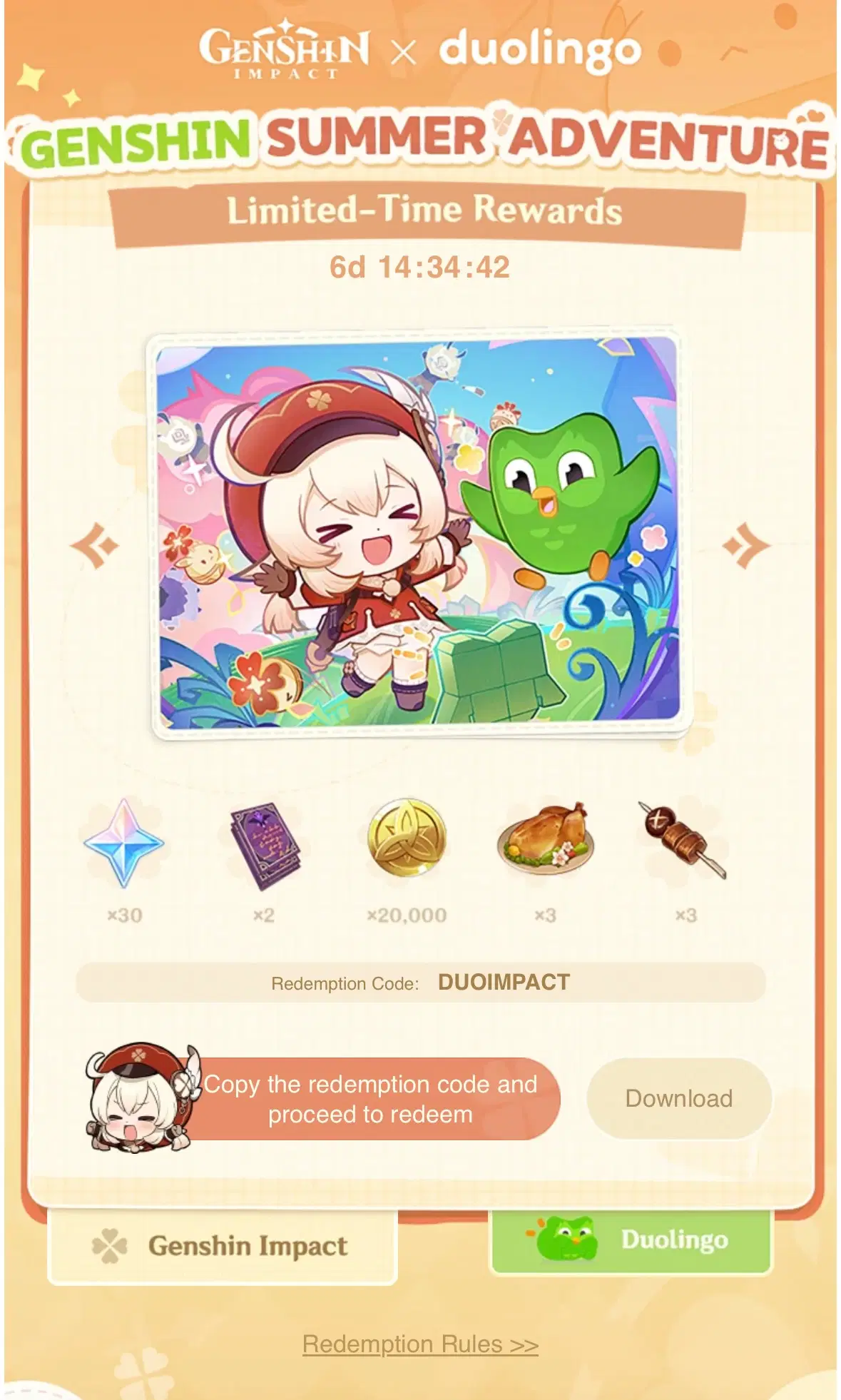 GENSHIN AND DUOLINGO COLAB??? Genshin Impact | HoYoLAB