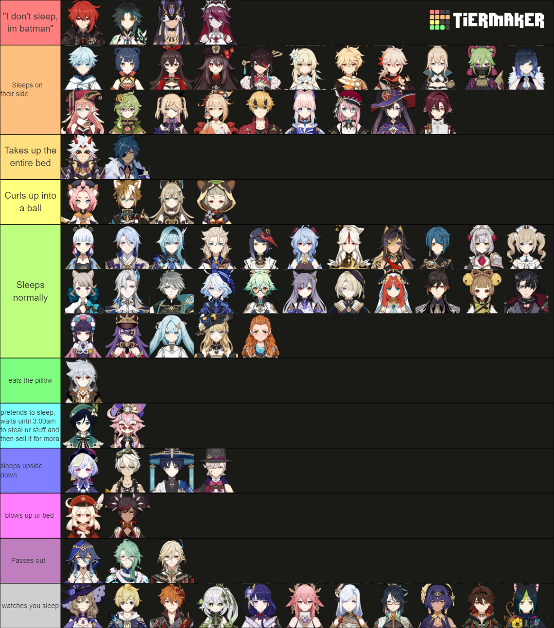 POV: How Genshin Impact characters sleep Genshin Impact | HoYoLAB