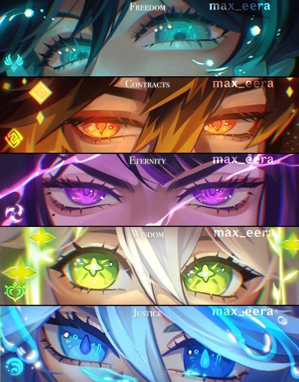 Pretty Archon eyes (credit in pic) Genshin Impact | HoYoLAB