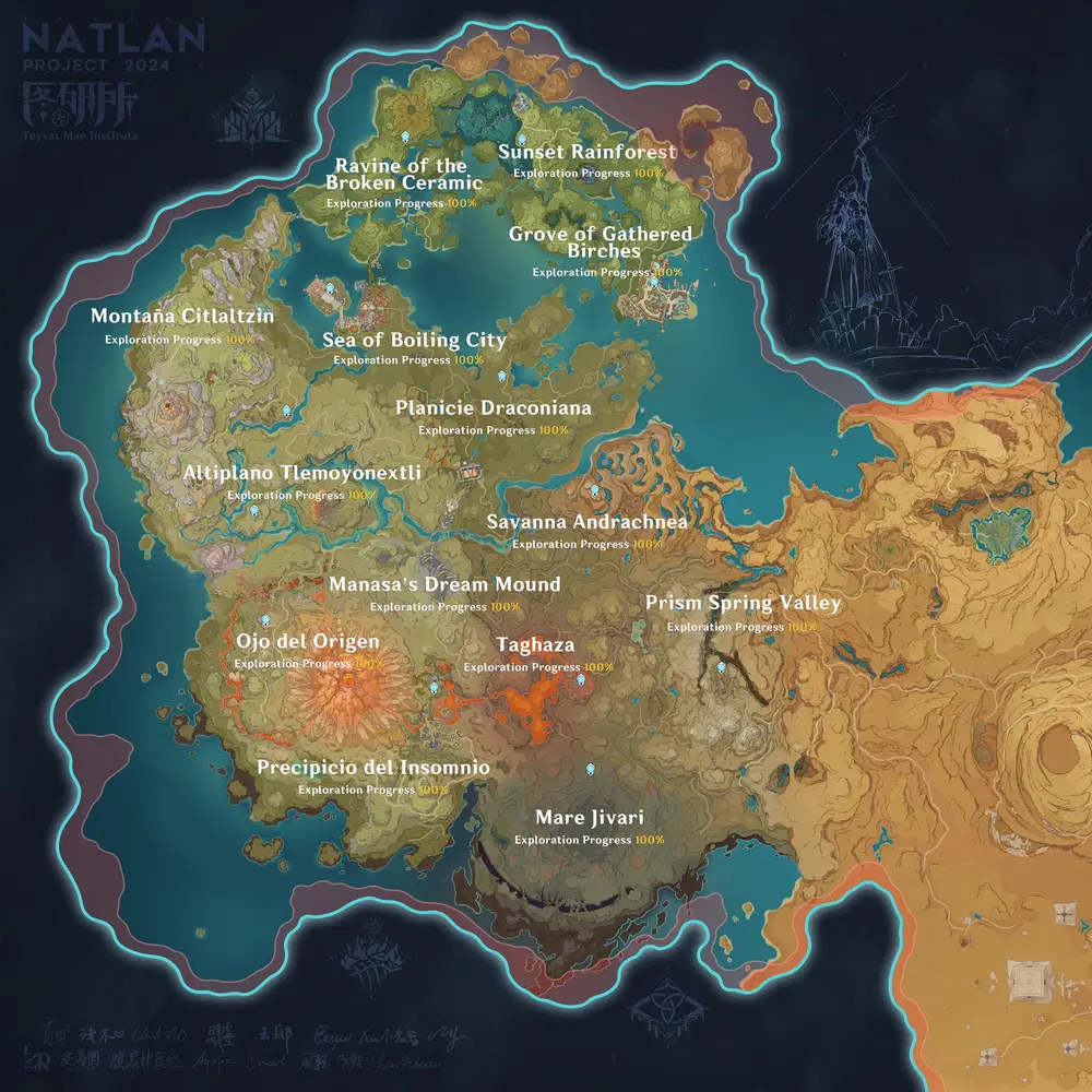 Our Original Fan-made Natlan Map (Teyvat Map Institute) Genshin Impact | HoYoLAB