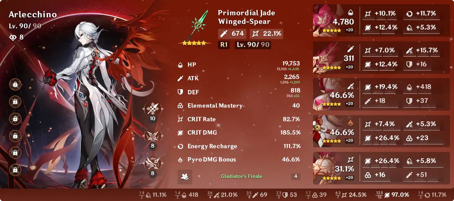 Update to my Arlecchino build! Genshin Impact | HoYoLAB