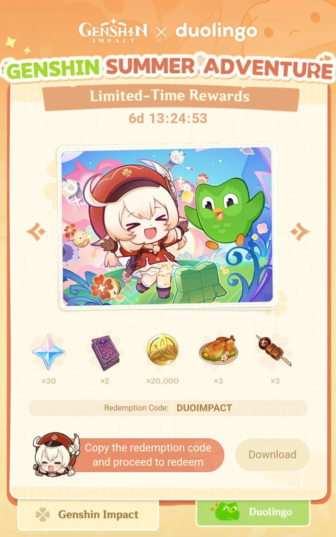 Duolingo x genshin impact! [COLLAB] Genshin Impact | HoYoLAB