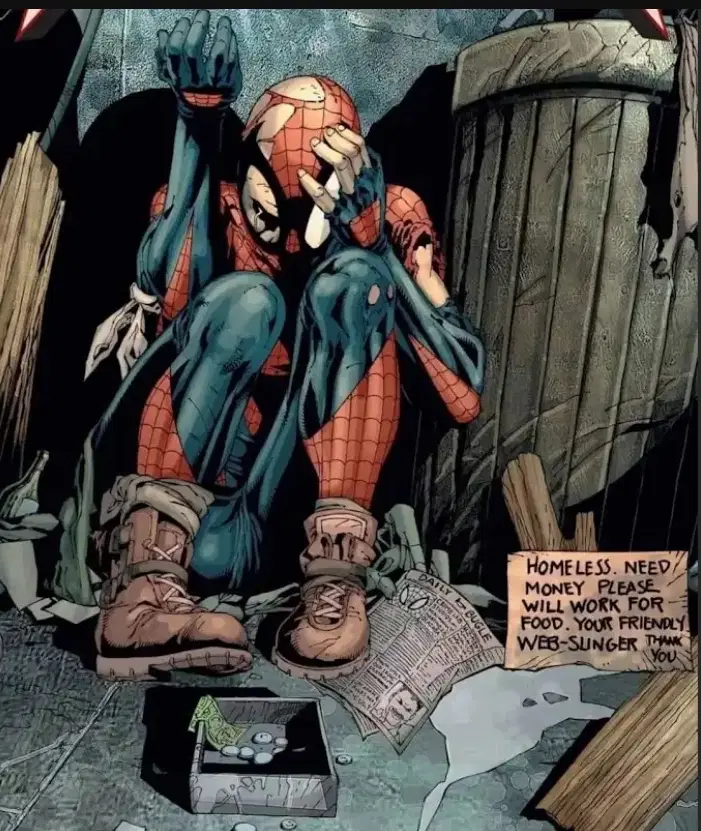 peter parker crying comic