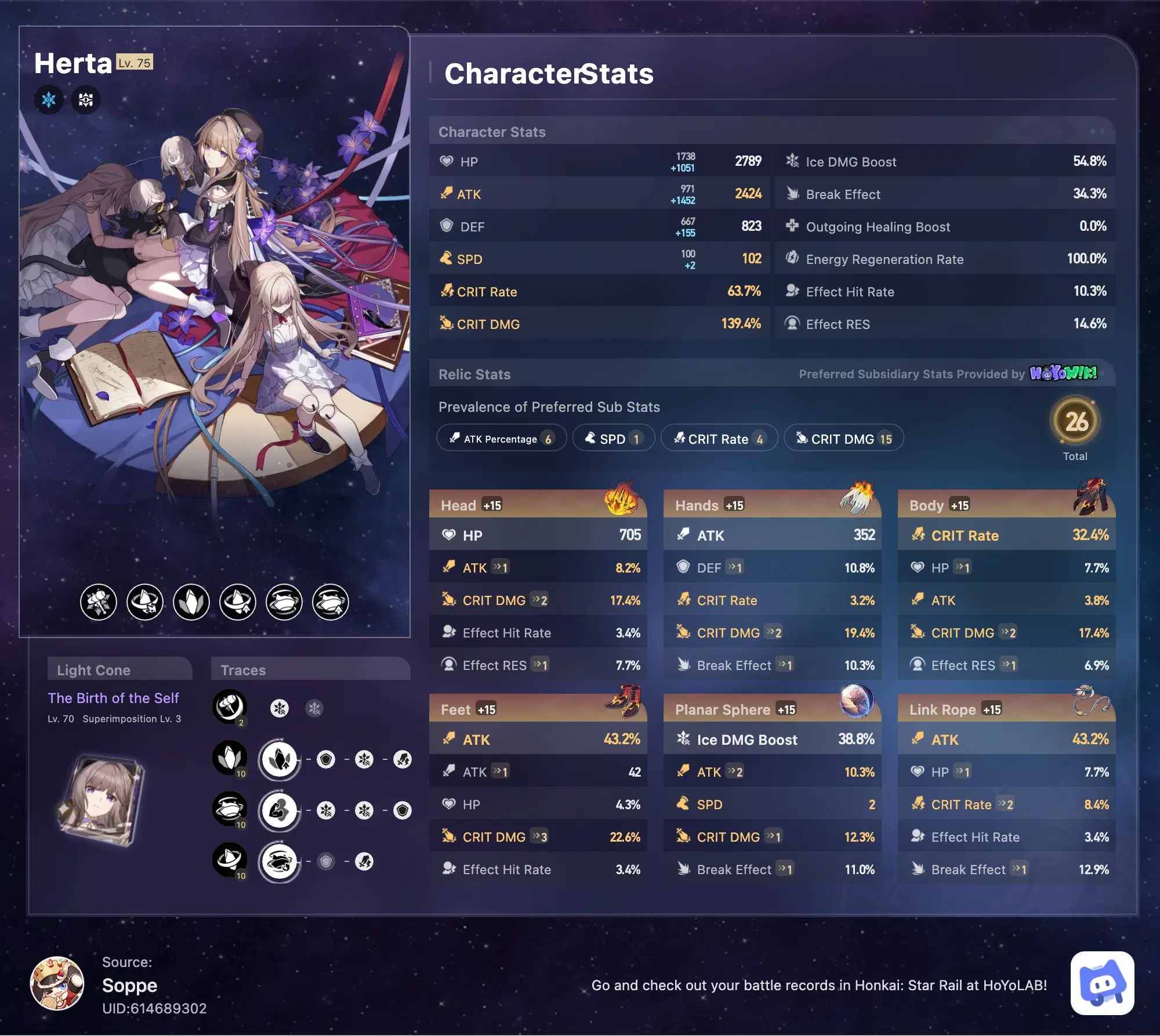 [Herta Casual Build] Kuru kuru kururin | 4 Star Love Honkai: Star Rail | HoYoLAB