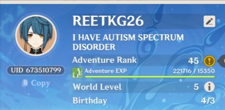 Here is my uid Genshin Impact | HoYoLAB