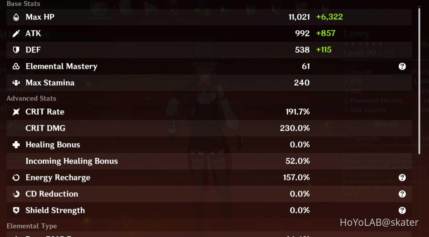 206 Crit Rate Lyney Genshin Impact | HoYoLAB