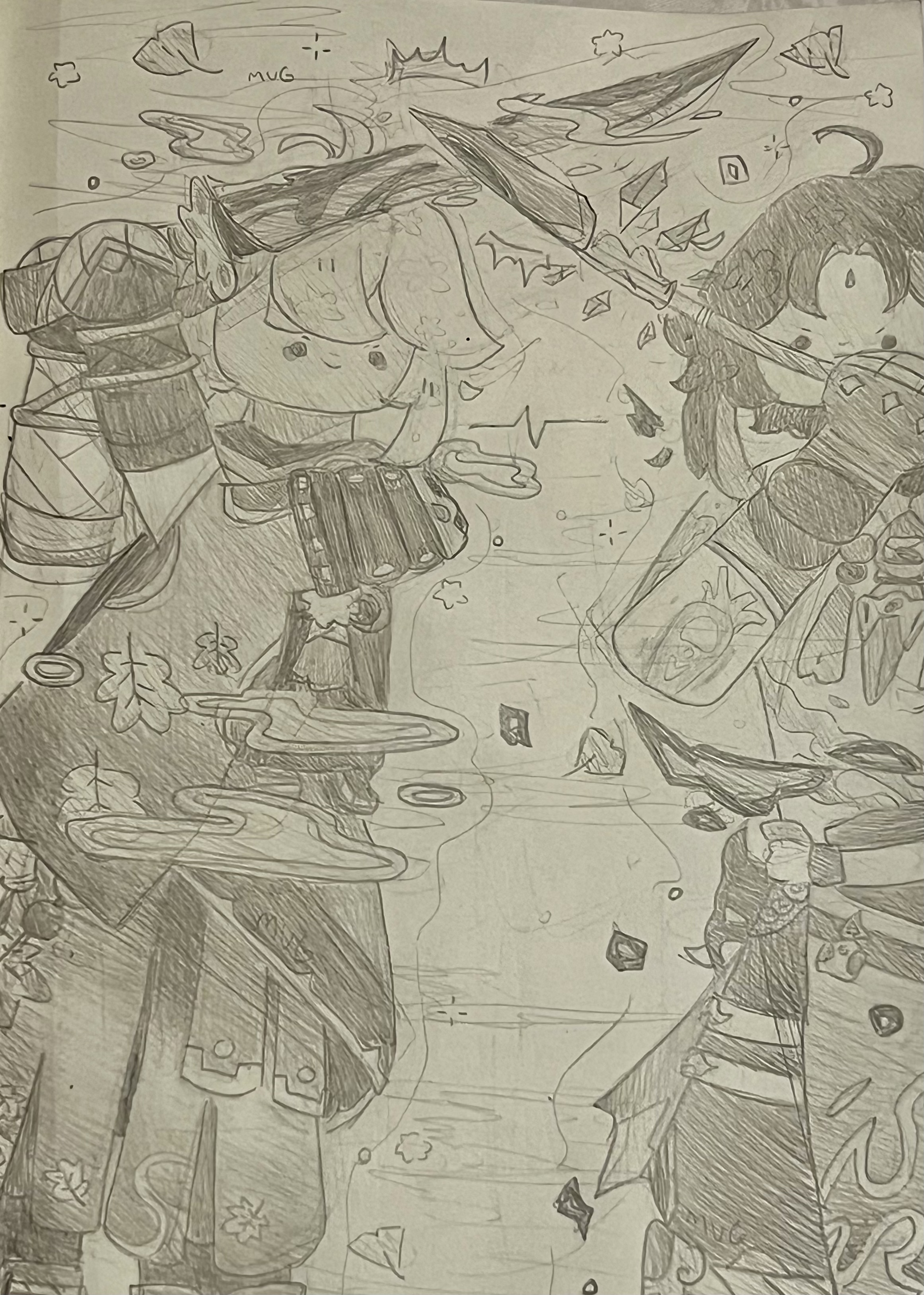 Xiao and Kazuha fighting (redraw) Genshin Impact | HoYoLAB