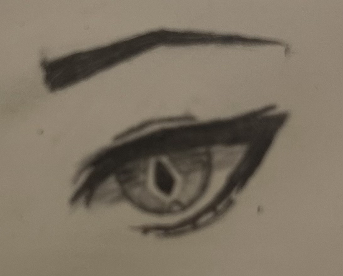 Drawing Kinich’s eye but I only take low quality pictures Genshin ...