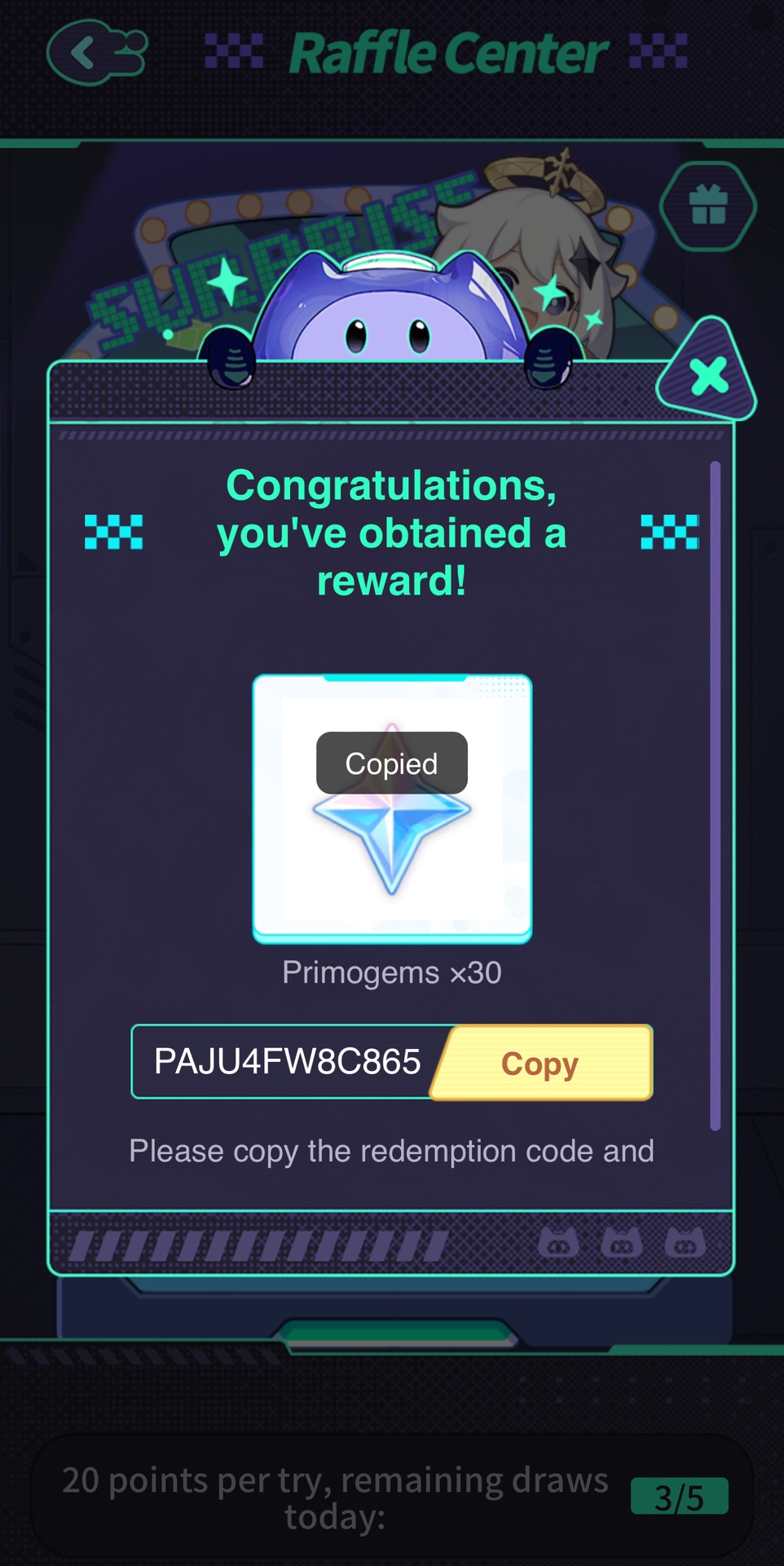 One Time Genshin Codes from Mimo Genshin Impact | HoYoLAB