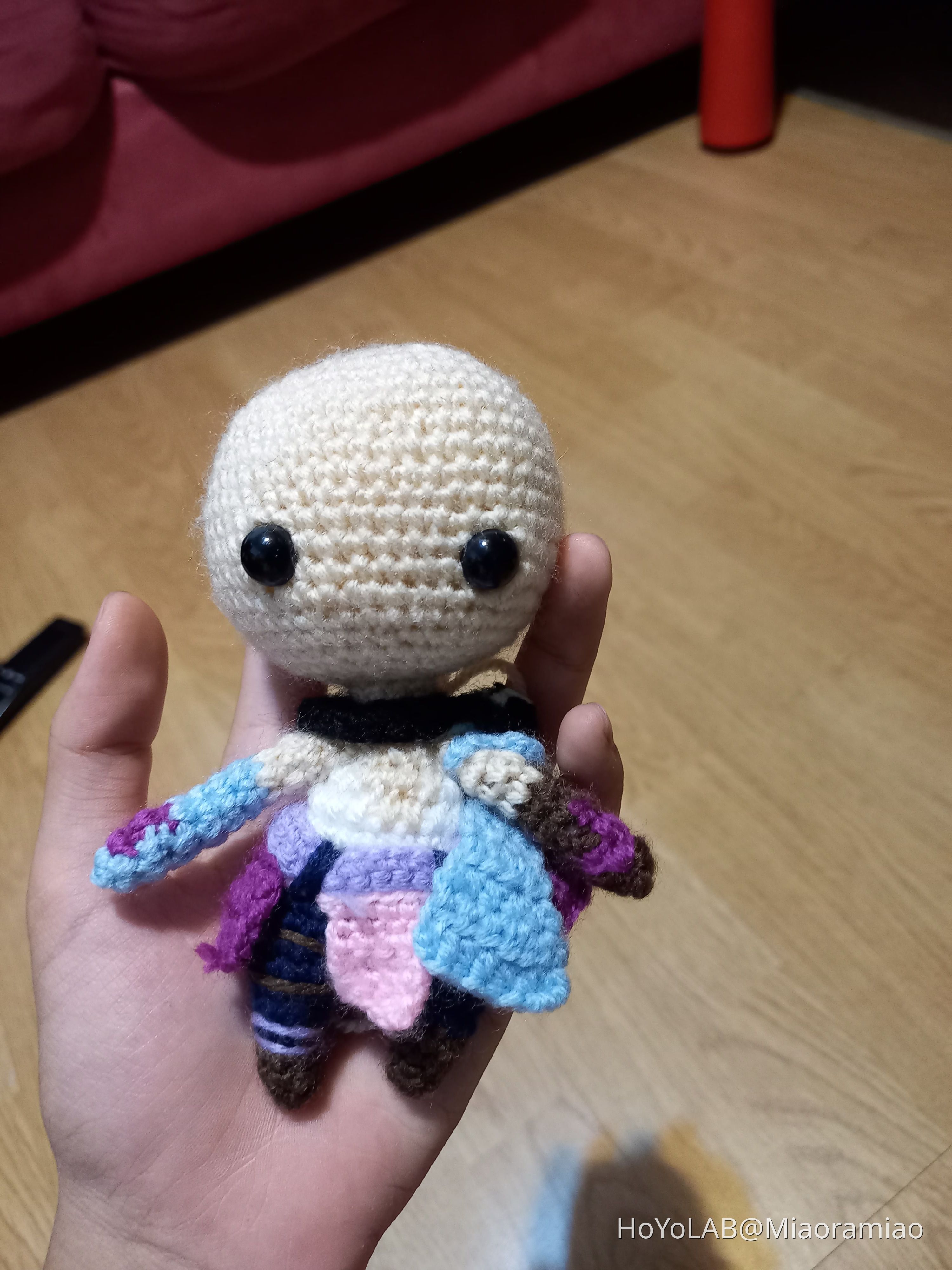 Crochet Xiao Progress Part 2. Head and Body. Genshin Impact | HoYoLAB