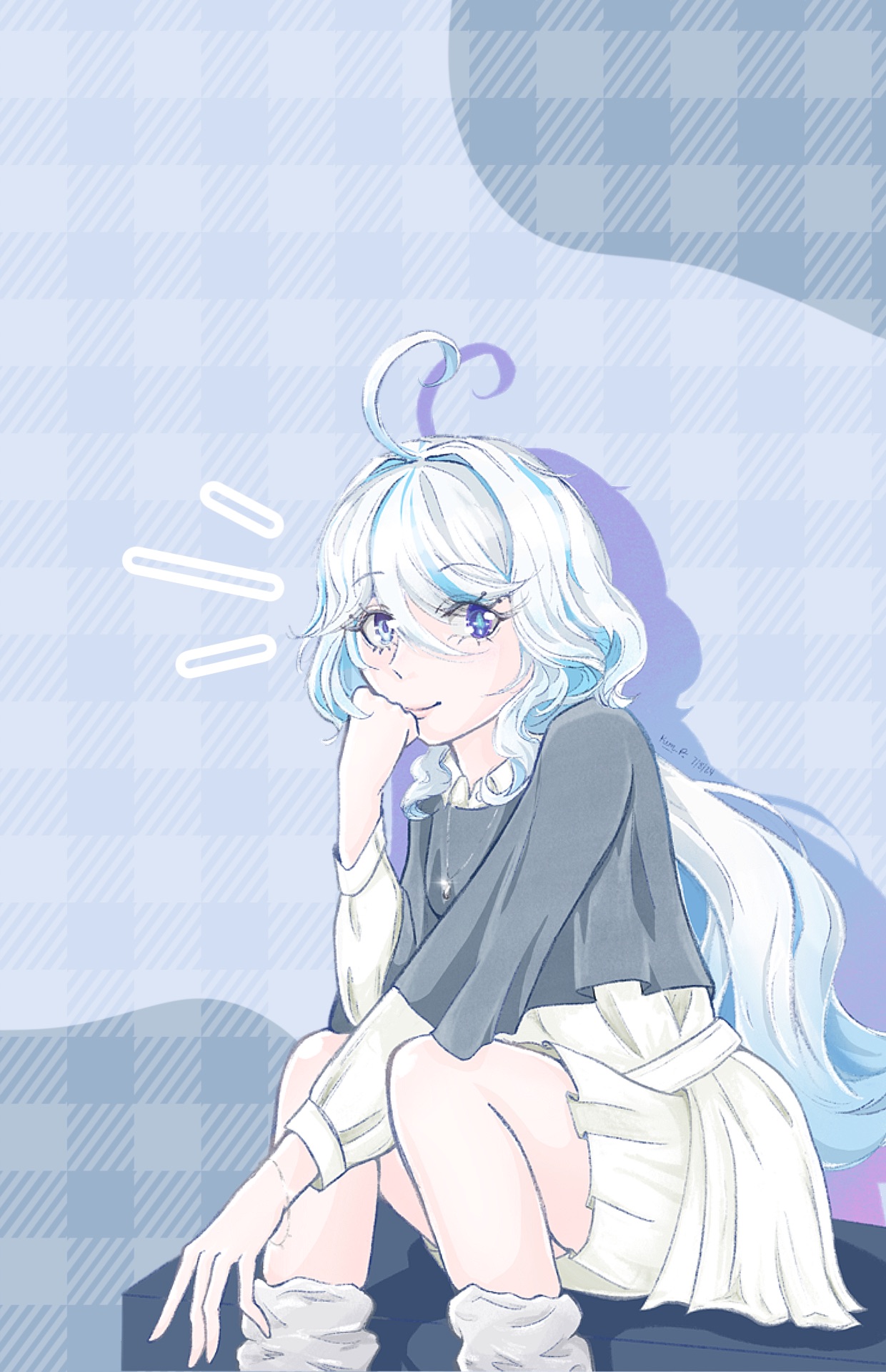 Furina in modern clothes (colored + wallpaper version) Genshin Impact ...