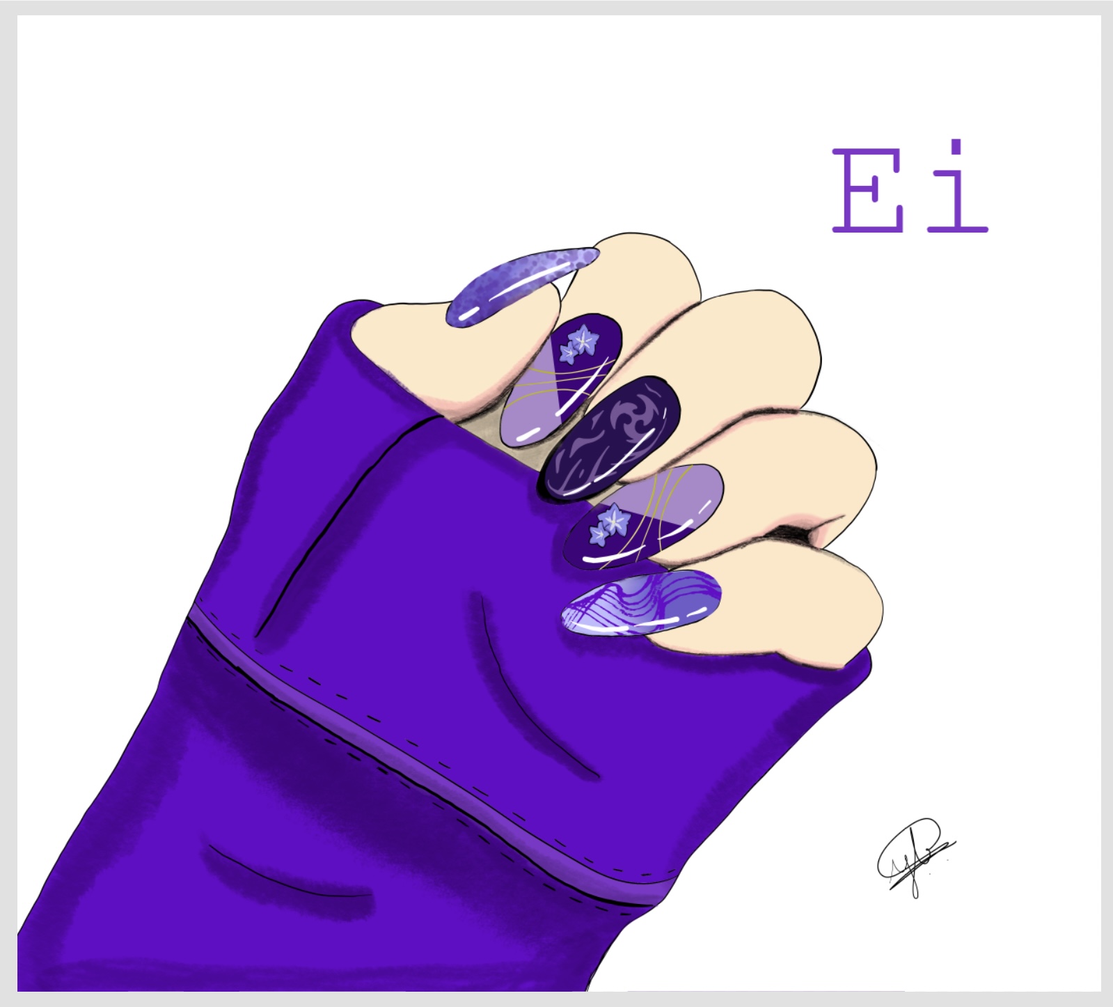 Ei themed nails Genshin Impact | HoYoLAB
