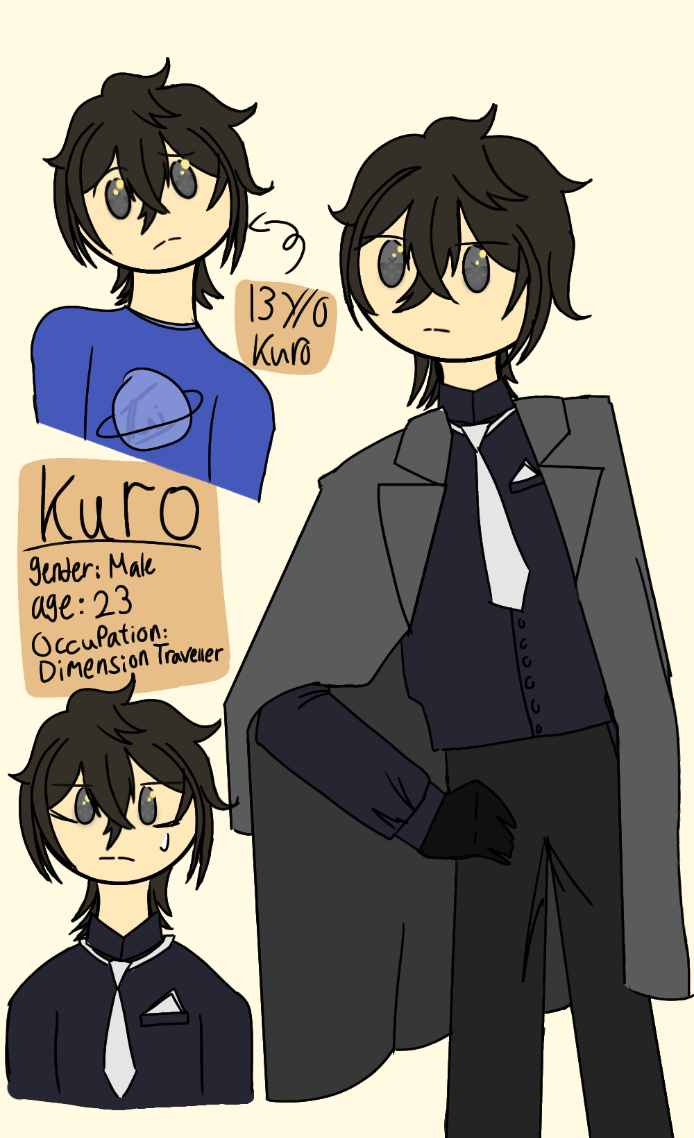 Kuro is finally done!! (+ a doodle of him with a brush I found) | HoYoLAB