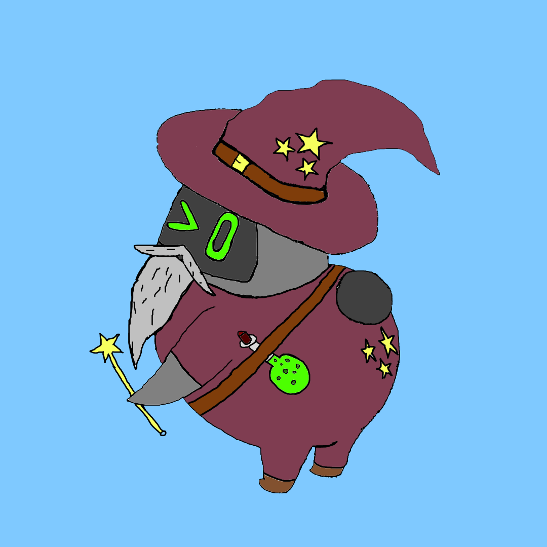 I can't draw but I felt sudden urge to crate sily Bangaboo wizard ...