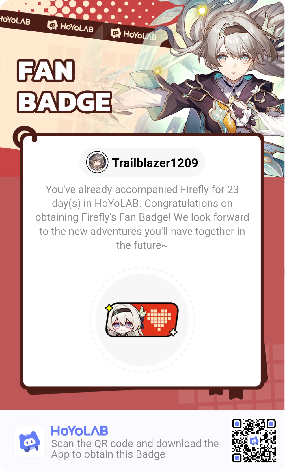 i already have a permanent Firefly Badge 😌 Honkai: Star Rail | HoYoLAB