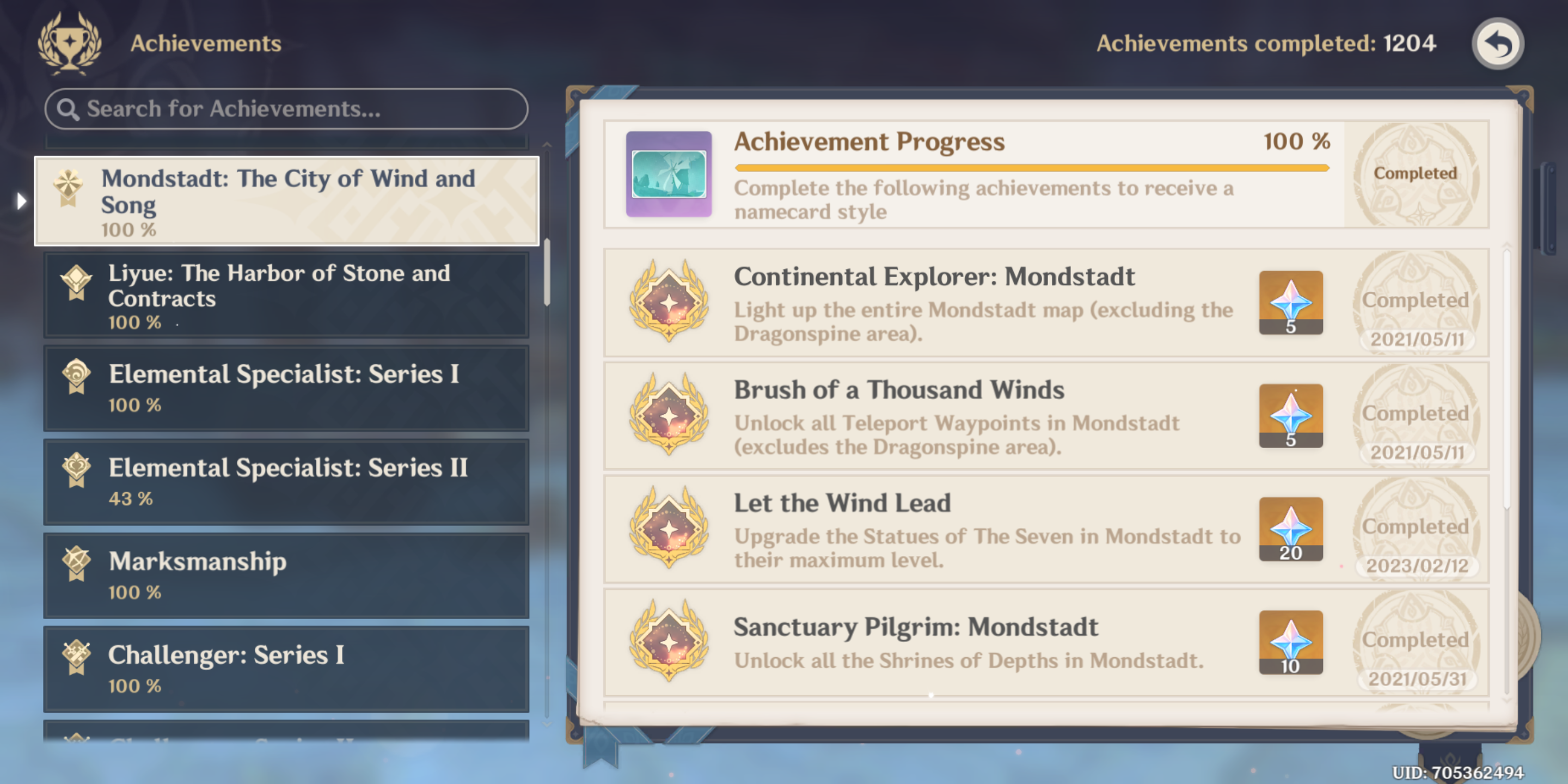 Monstadt 💯% Achievements & Exploration! Genshin Impact | HoYoLAB