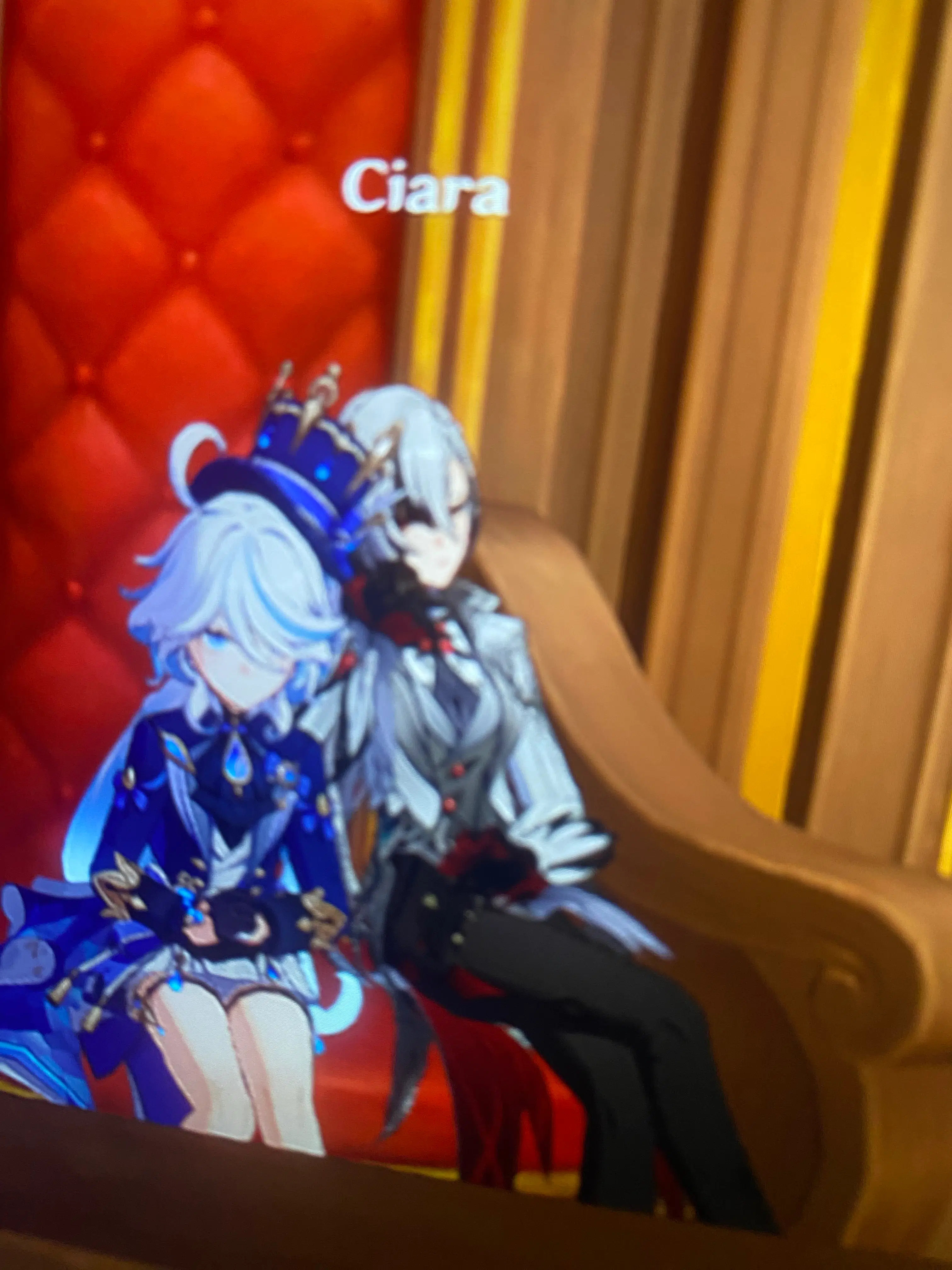 The knave and Furina sitting on the silly little chair together Genshin ...