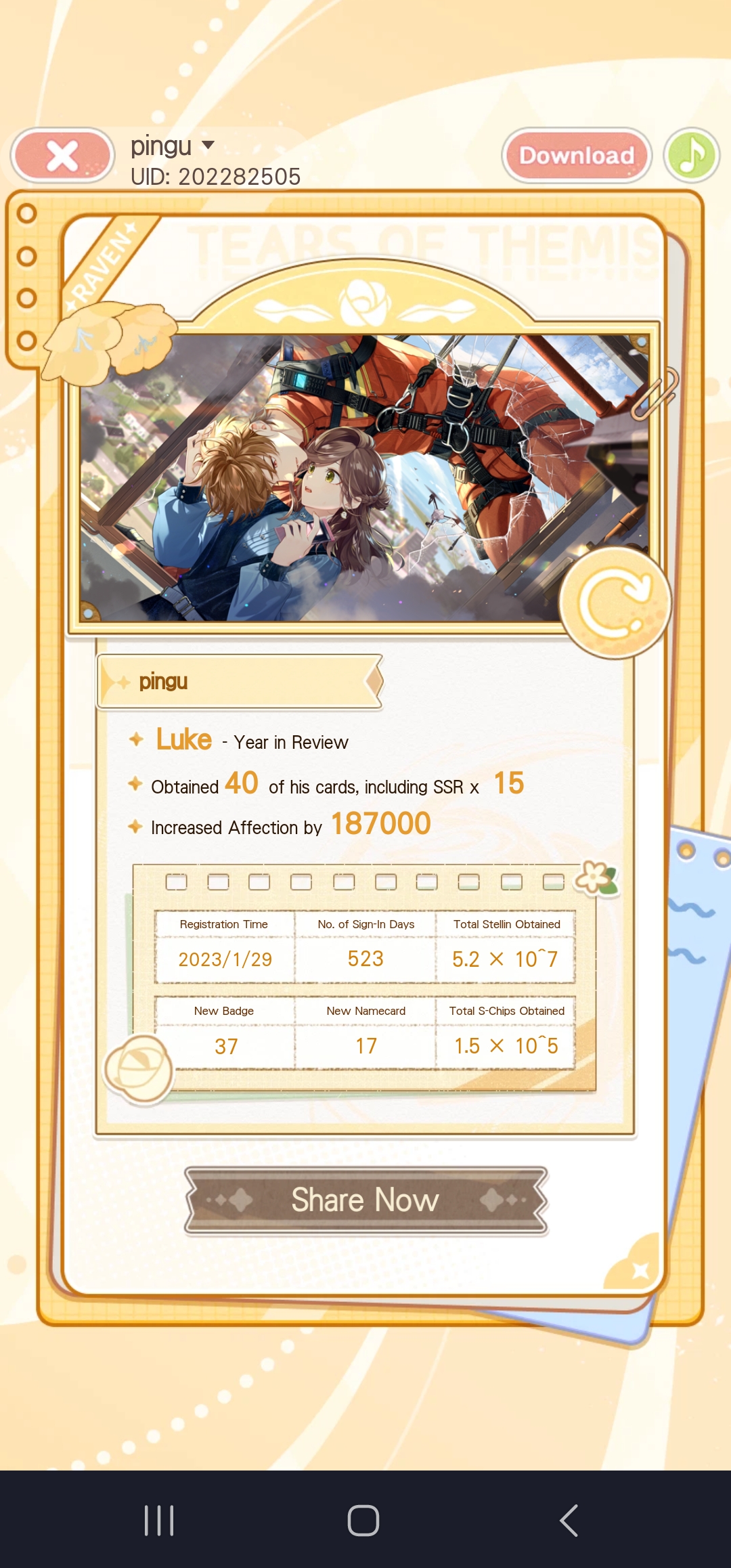 I didn't realize I got 40 Luke cards this year alone! Tears of Themis | HoYoLAB