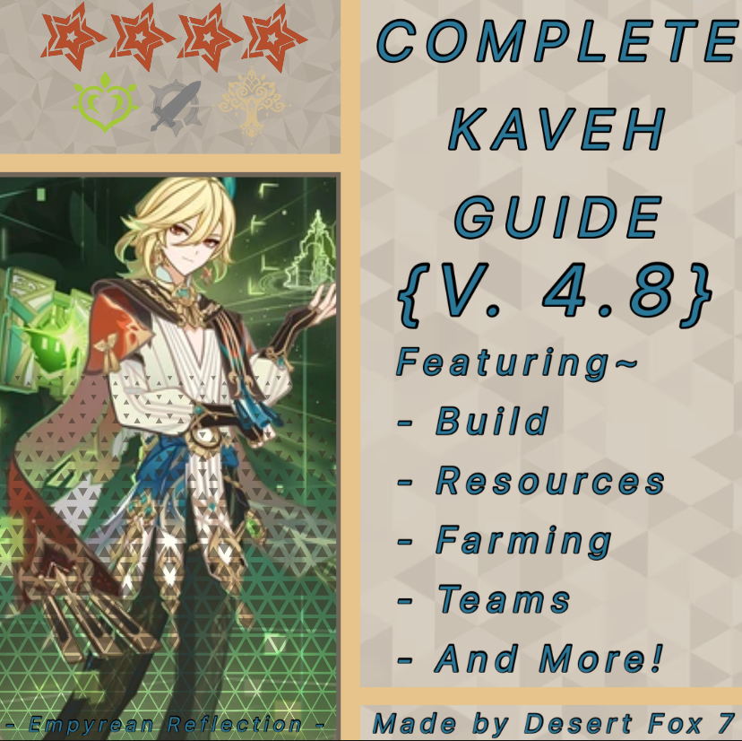 COMPLETE KAVEH BUILD GUIDE {V. 4.8} Genshin Impact | HoYoLAB