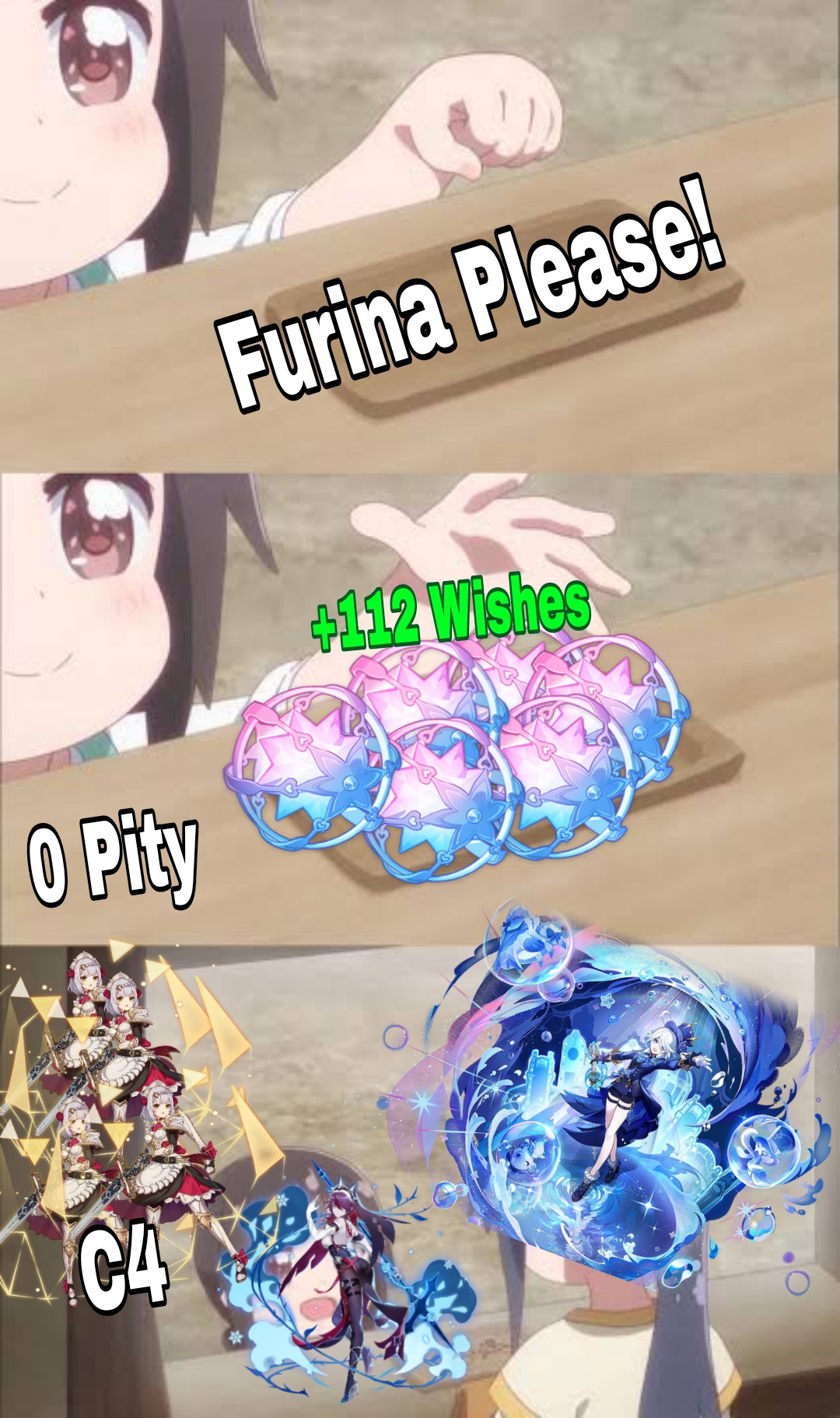 I finally got Furina!! It only took 70 wishes! Genshin Impact | HoYoLAB