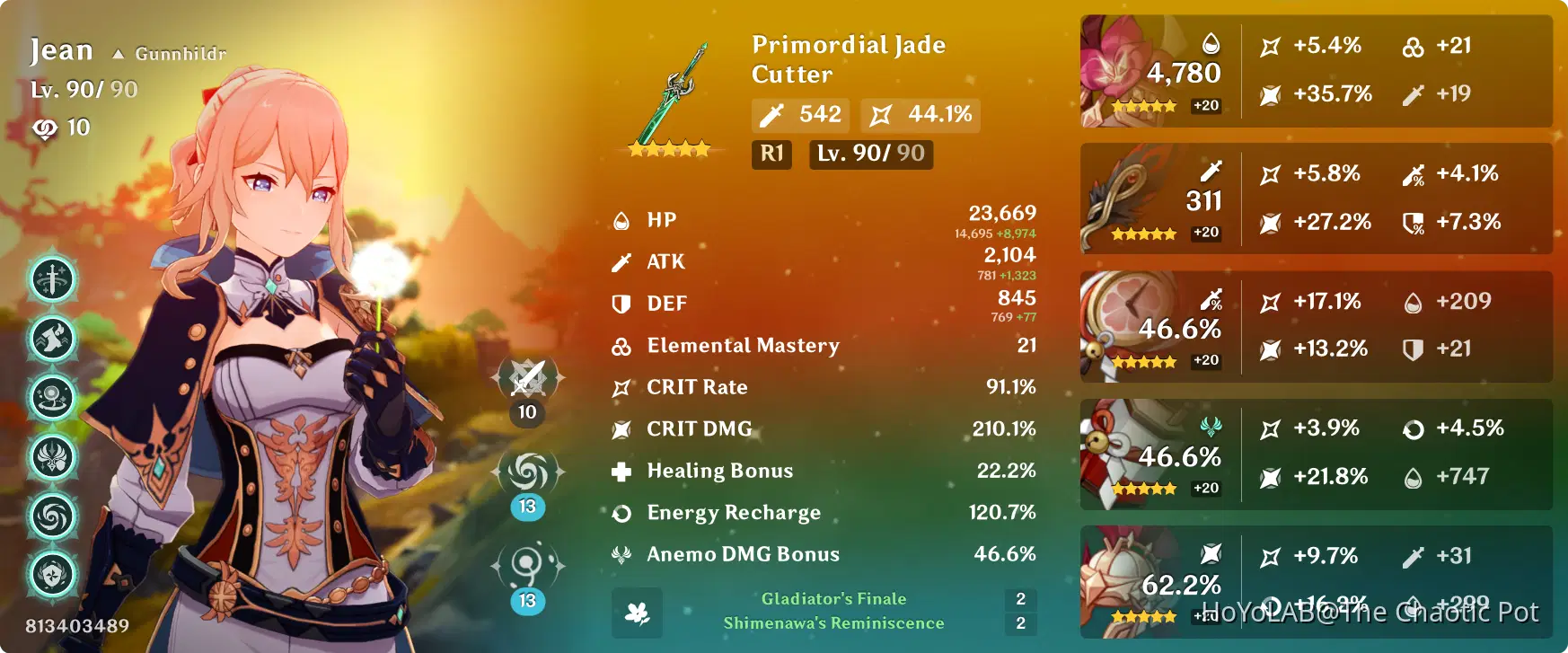 DPS healer Jean (updated build as of 4.7) Genshin Impact | HoYoLAB