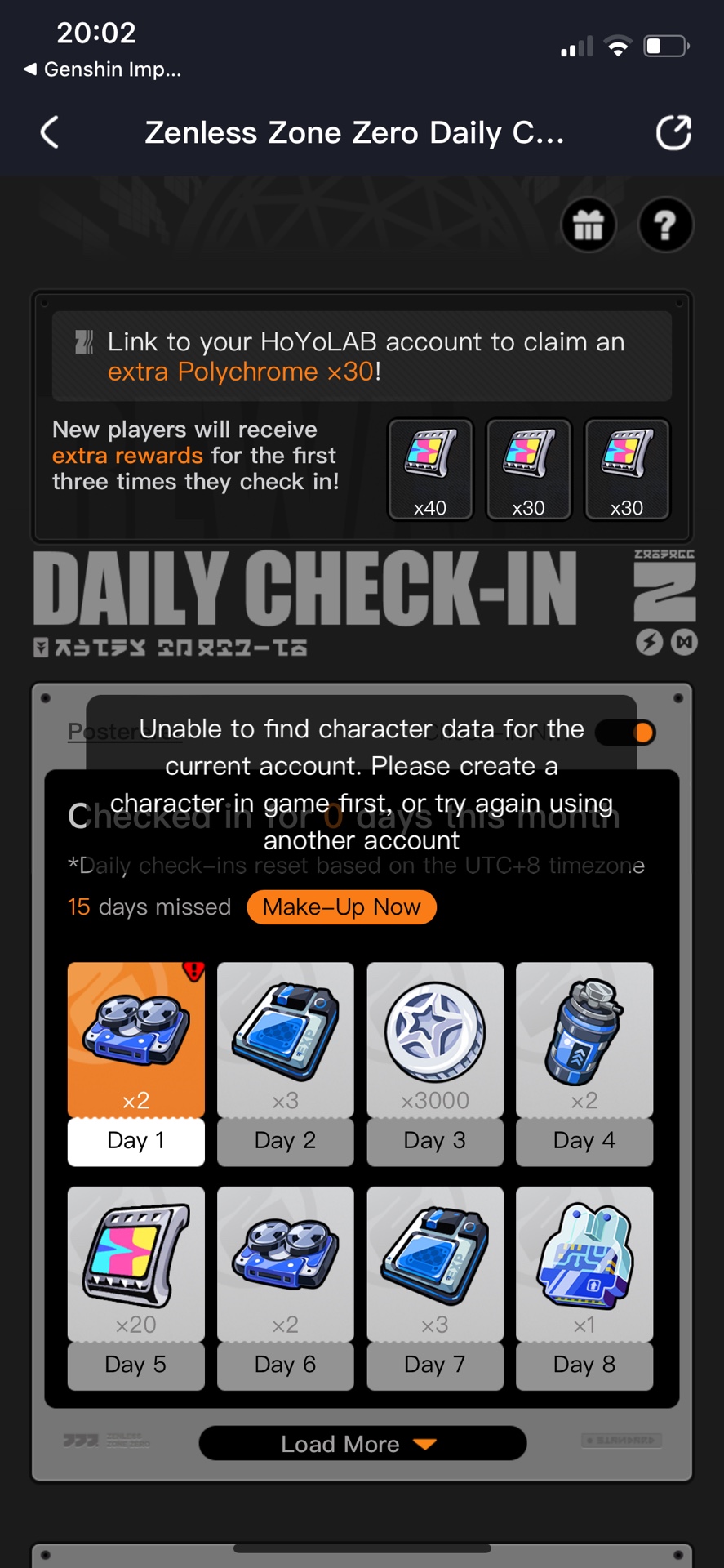 How am I meant to claim thedaily check in rewards for ZZZ Zenless Zone ...