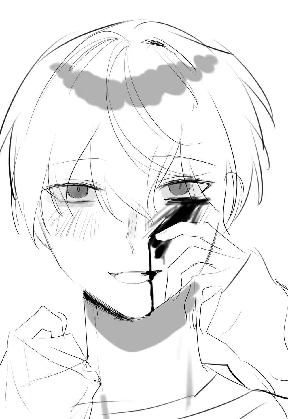 anime boy crying base