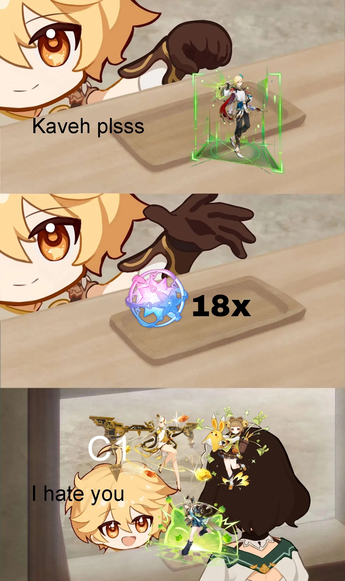 How my pull went. I JUST WANT MY BABY GURL TO GO HOME😭😭😭 Genshin Impact ...