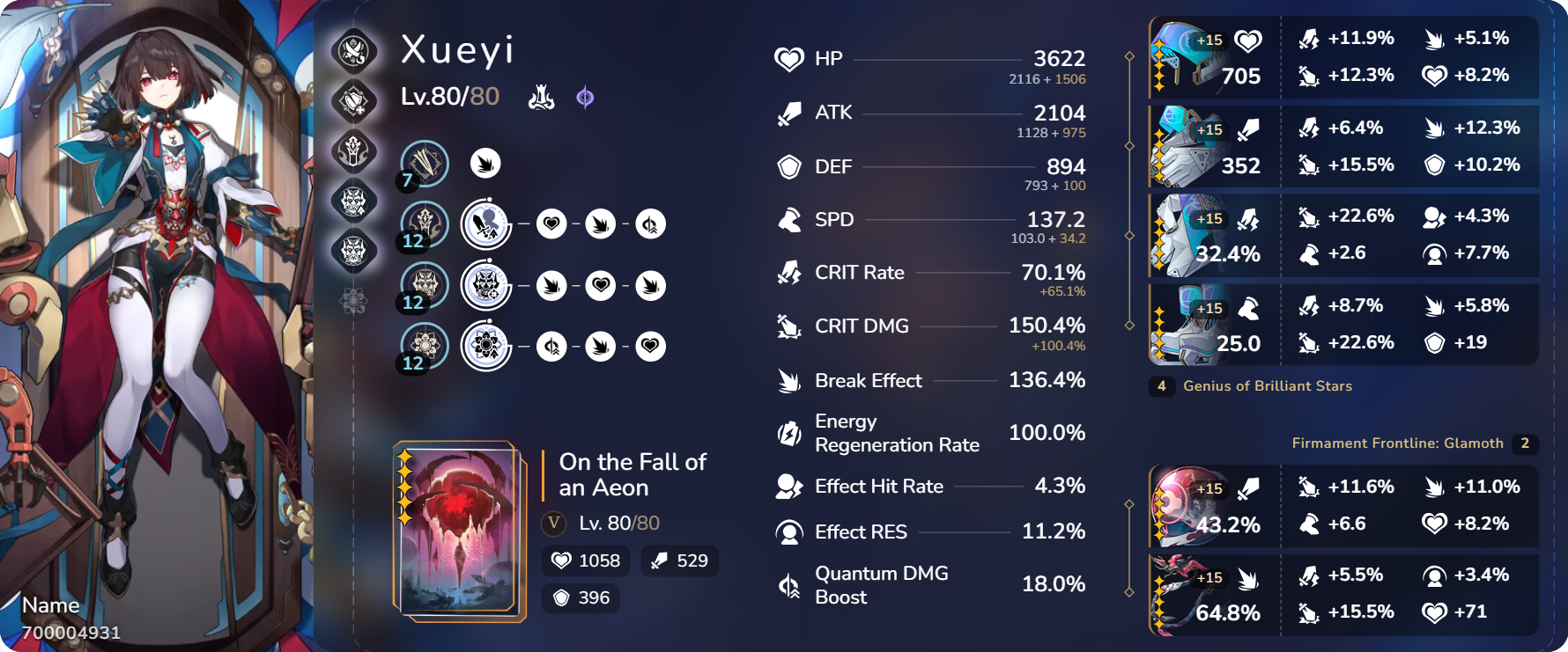 Rate my updated Xueyi build! Honkai: Star Rail | HoYoLAB