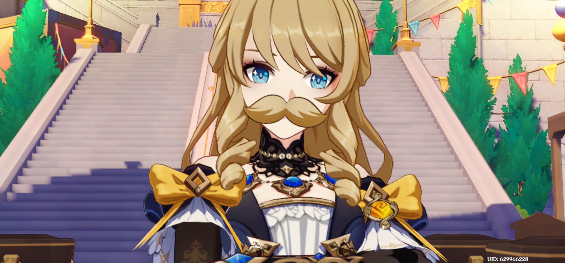 Navia with a mustache and played as a king is funny af 😅 (ft. Nilou and ...