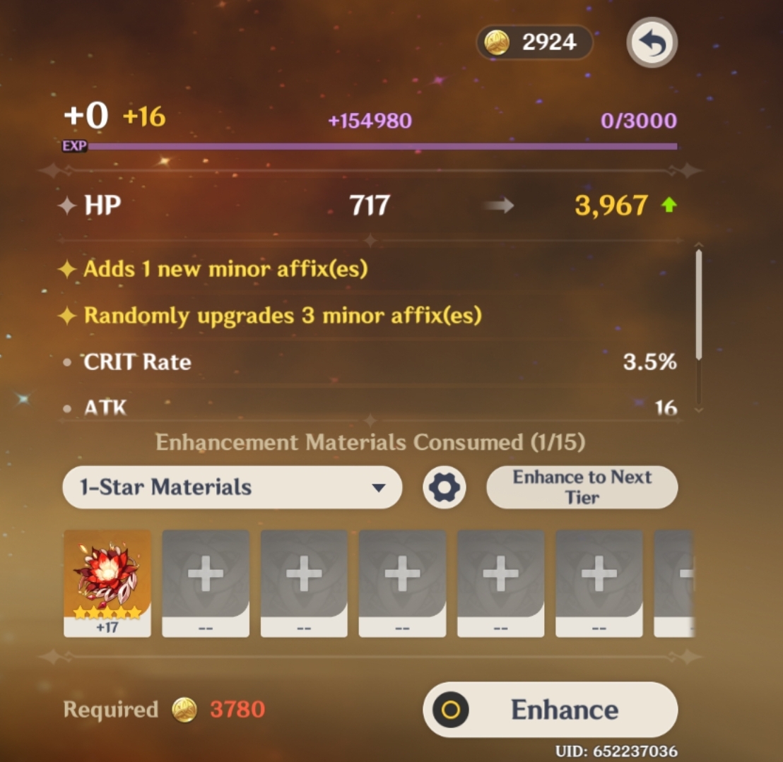 i was just tryna upgrade my artifact.. Genshin Impact | HoYoLAB