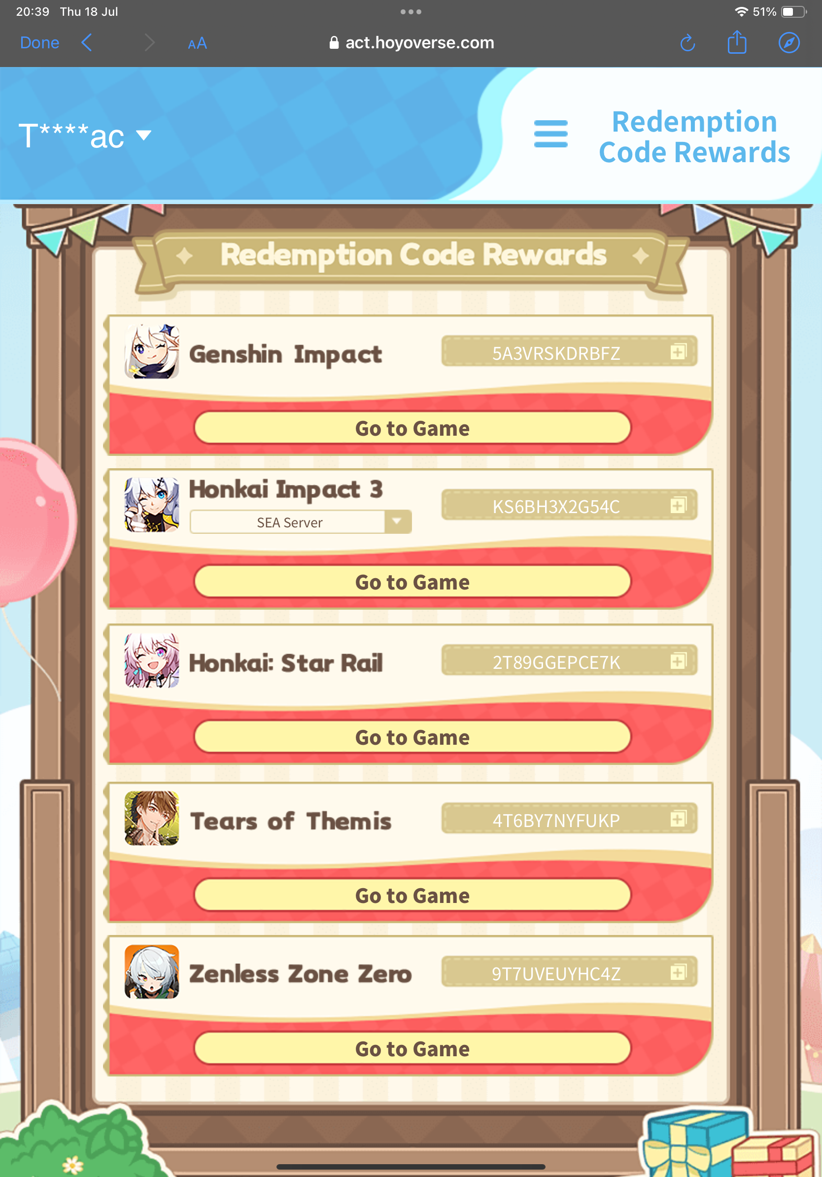 Hoyo Fest codes Genshin Impact | HoYoLAB