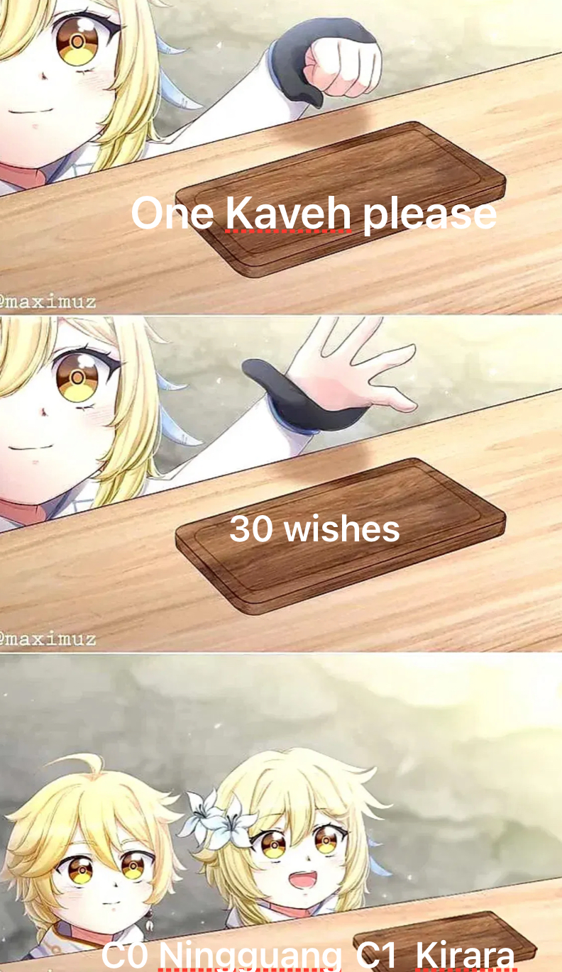 Wishes for Kaveh Genshin Impact | HoYoLAB