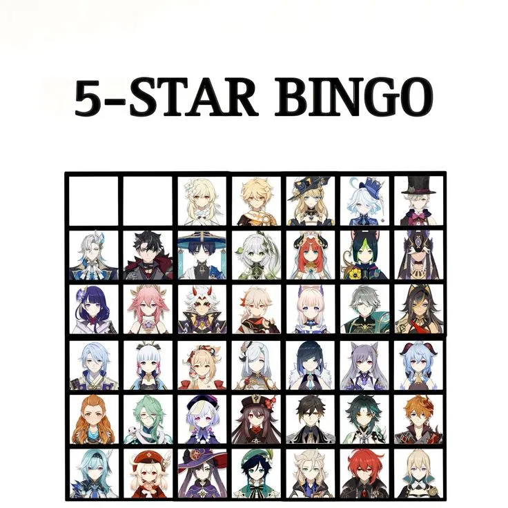 GENSHIN 5 STAR BINGO LIST Genshin Impact | HoYoLAB
