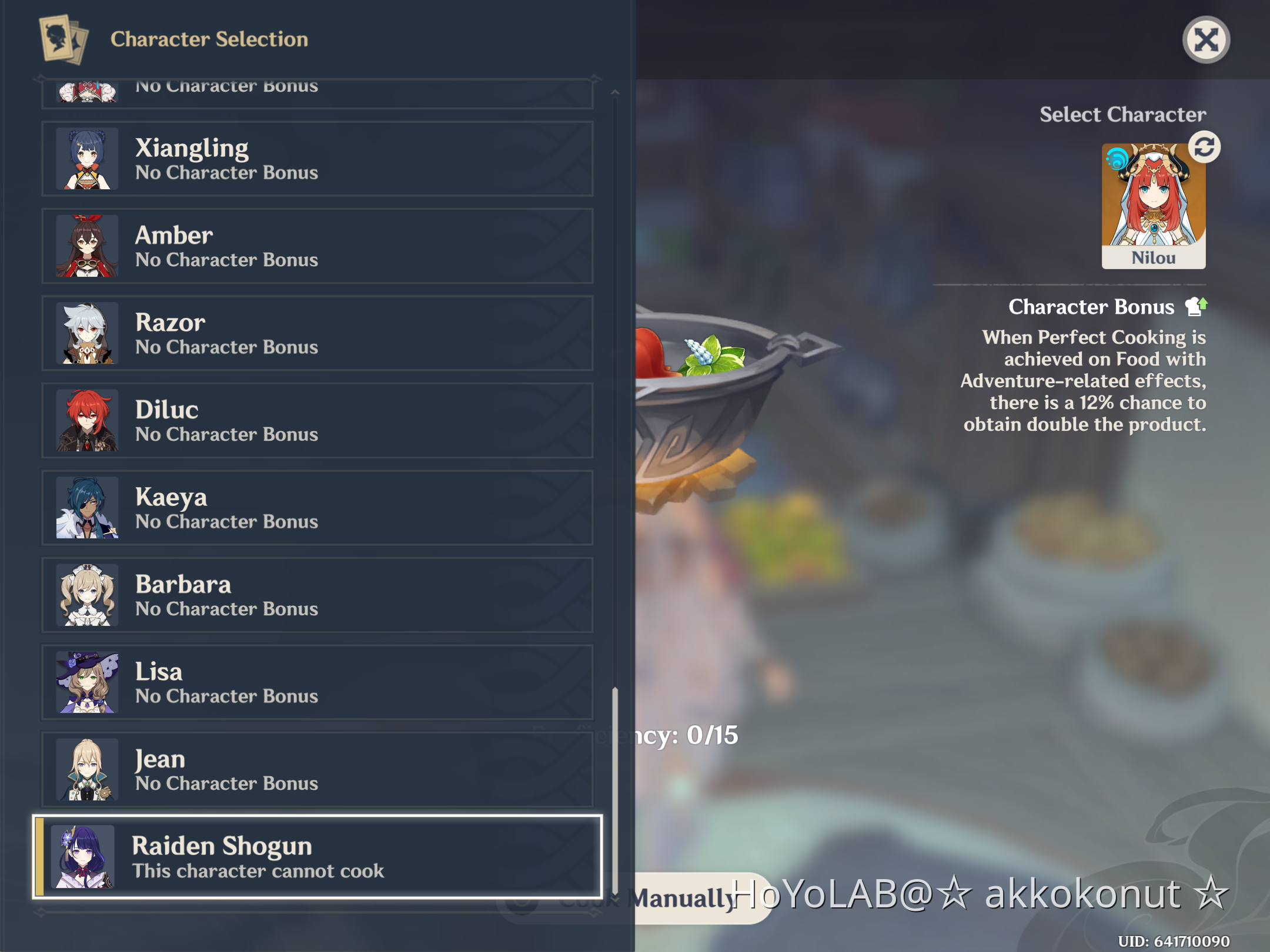 I didn’t know she couldn’t cook fr in the game,I thought it was just ...