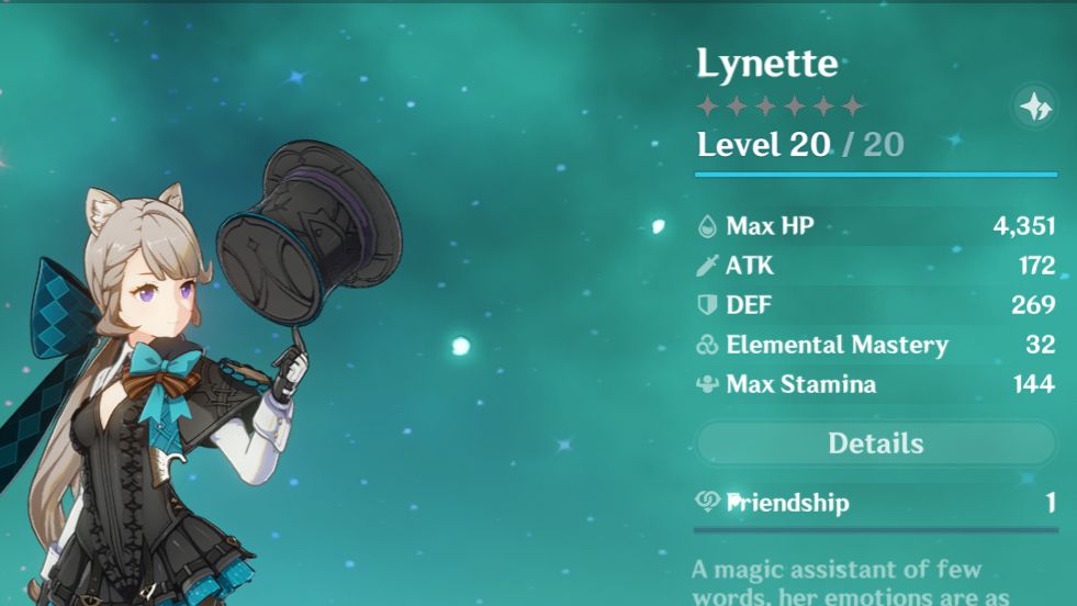 Level 20 Lynette Genshin Impact | HoYoLAB